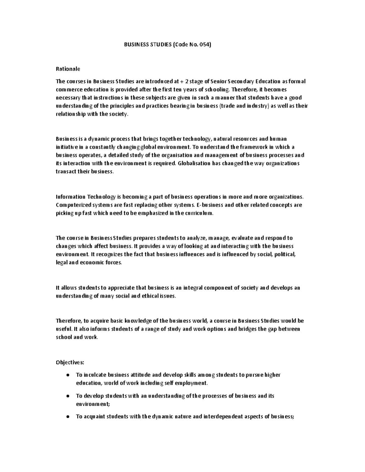 Business-Studies lecture notes 2021-22 - Business management - Subharti ...