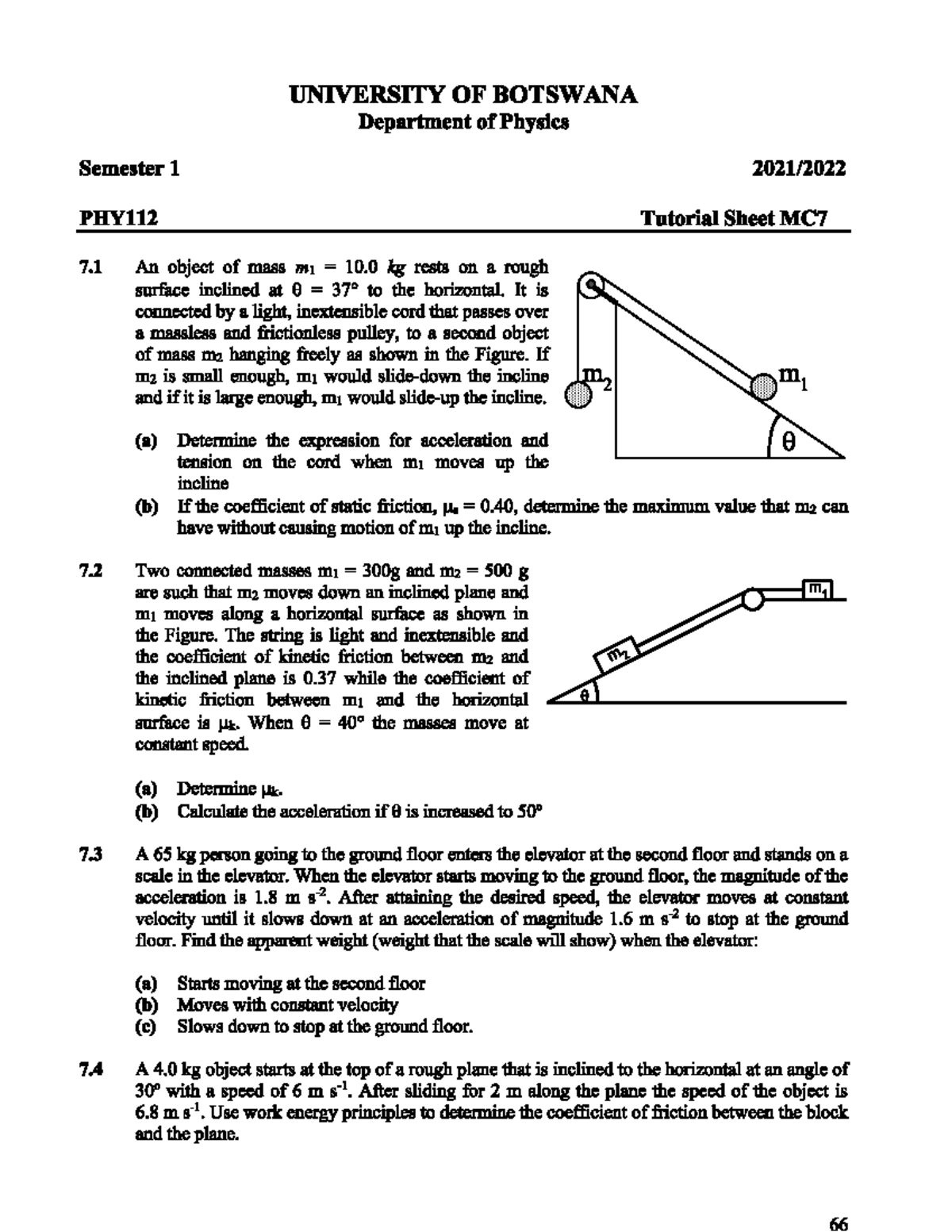 MC7 Tutorial Questions - Geometrical Optics and Mechanics - Studocu