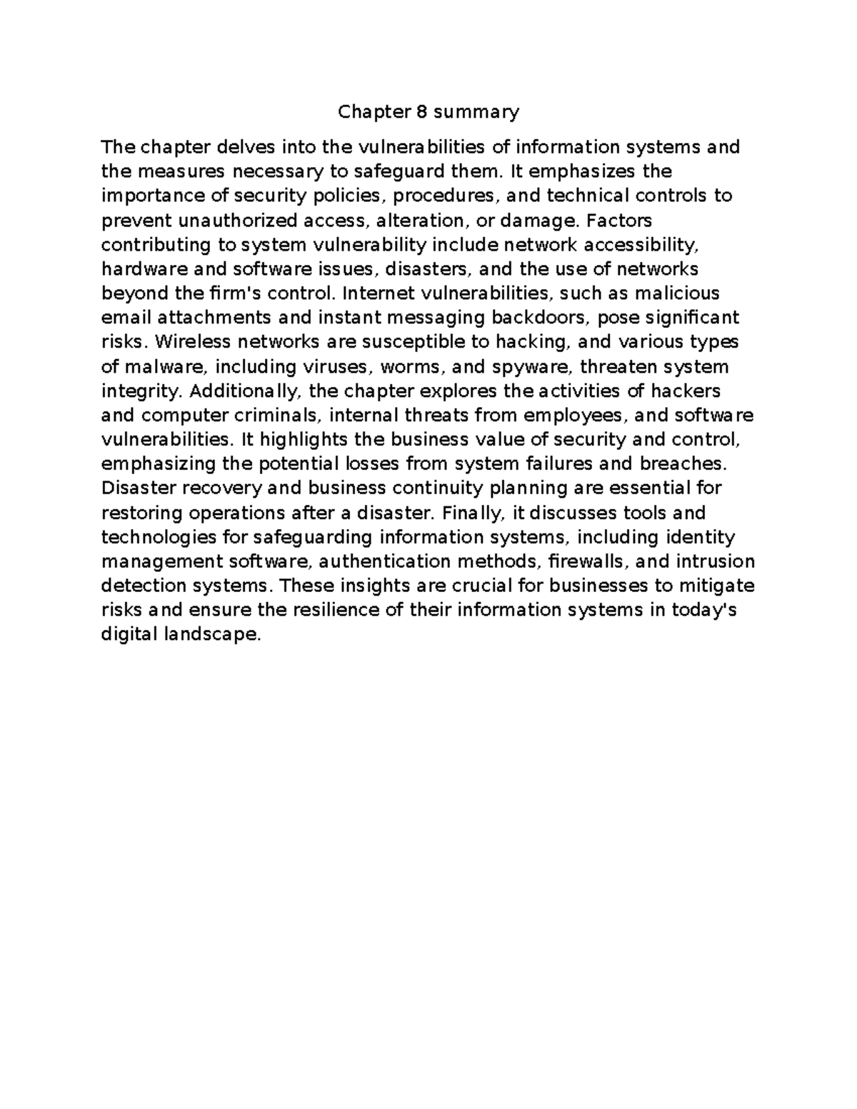 Chapter 8 Summary Chapter 8 Summary The Chapter Delves Into The