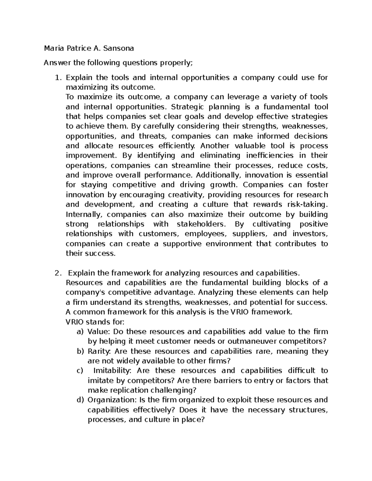 Quiz 4 (Sansona, Maria Patrice) - Maria Patrice A. Sansona Answer the ...