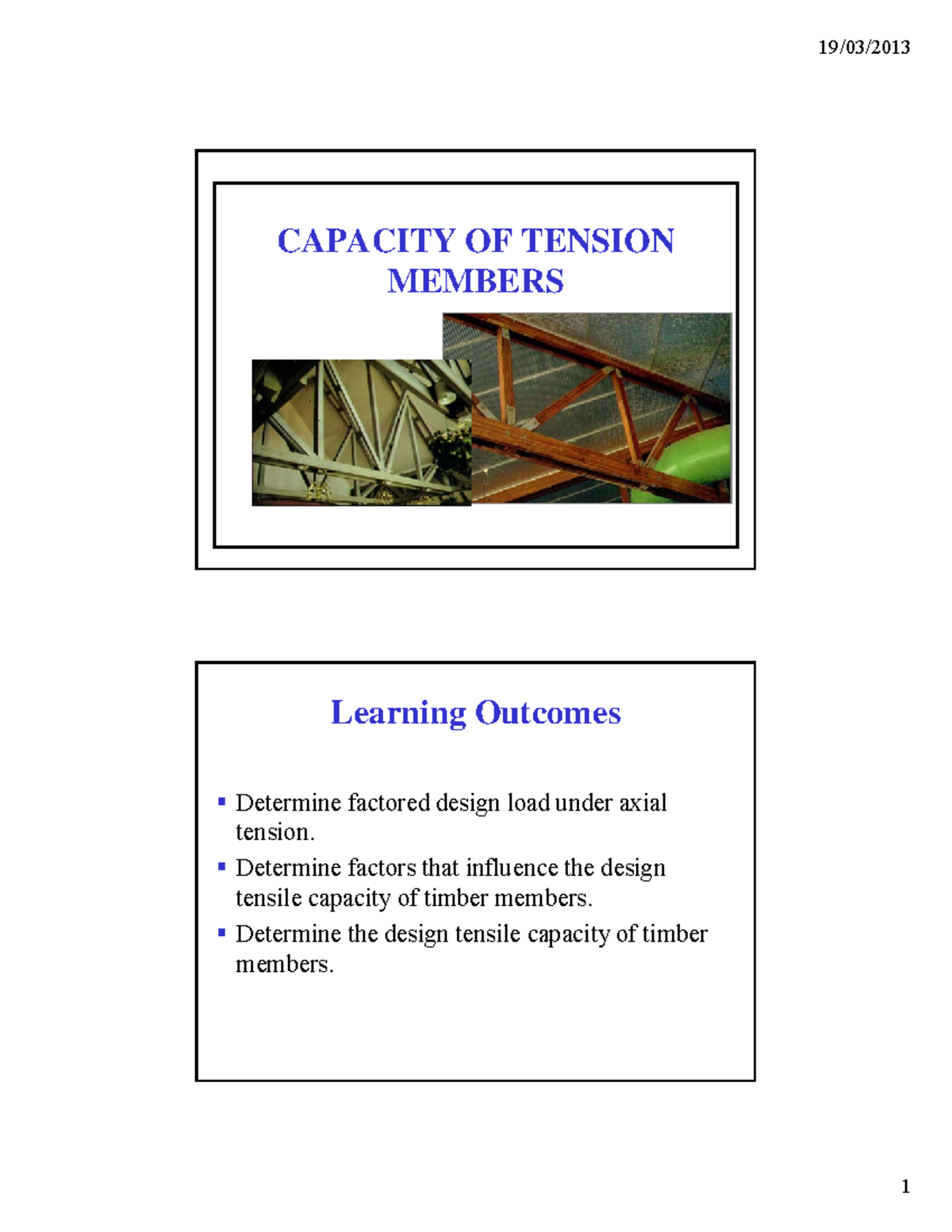 Lect 3 Tension members - Timber Structures - CAPACITY OF TENSION ...