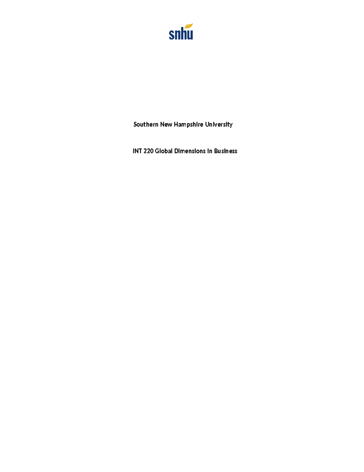 INT 220 Module Two Assignment Template - Southern New Hampshire ...
