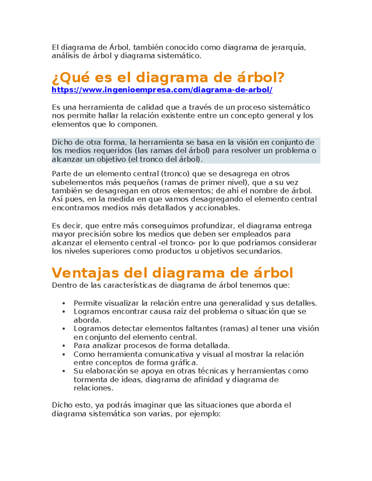 Diagrama de Árbol - ¿Qué es el diagrama de árbol? ingenioempresa ...