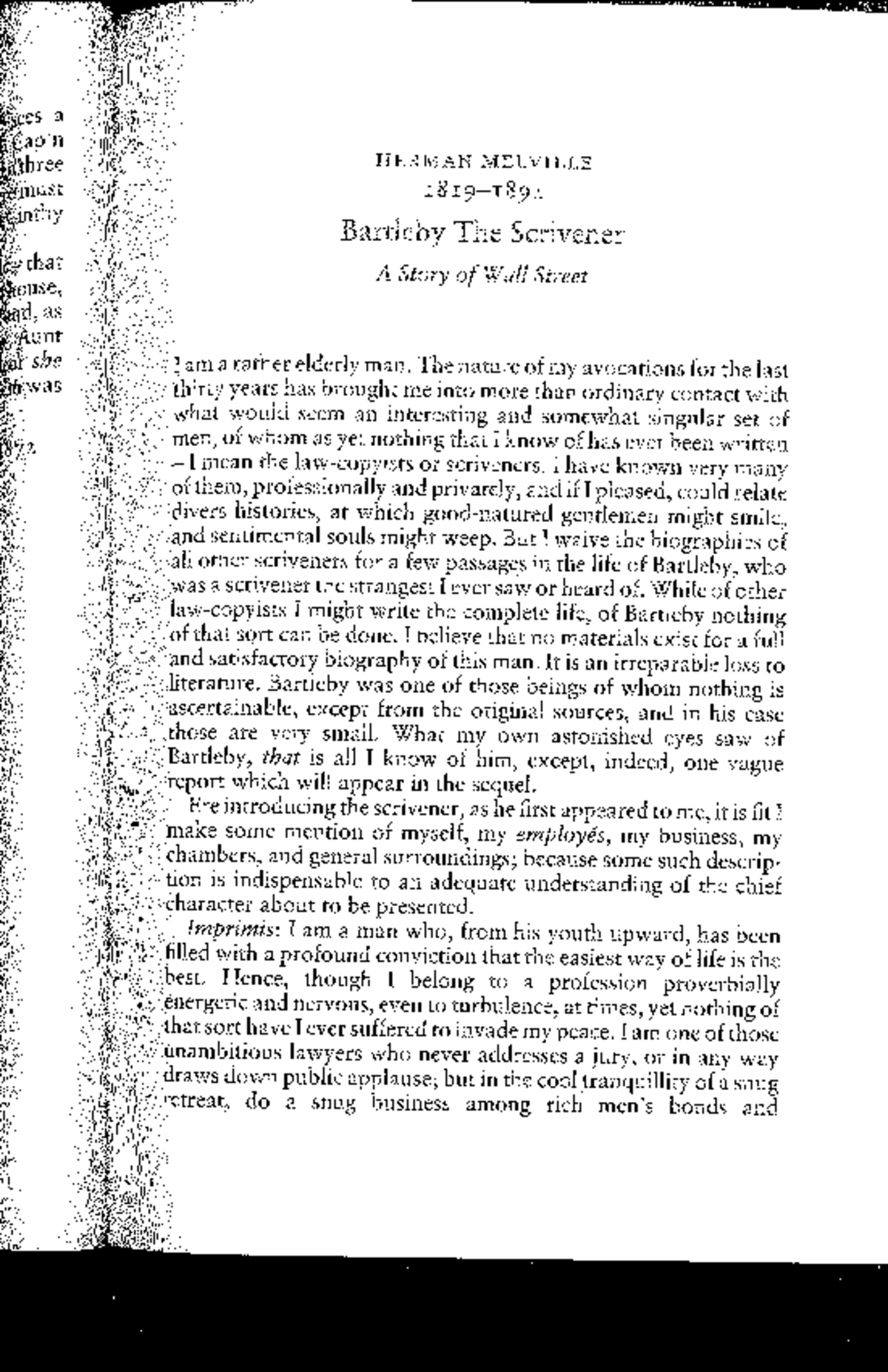 "Bartleby the Scrivener" - HIST 232 - Studocu