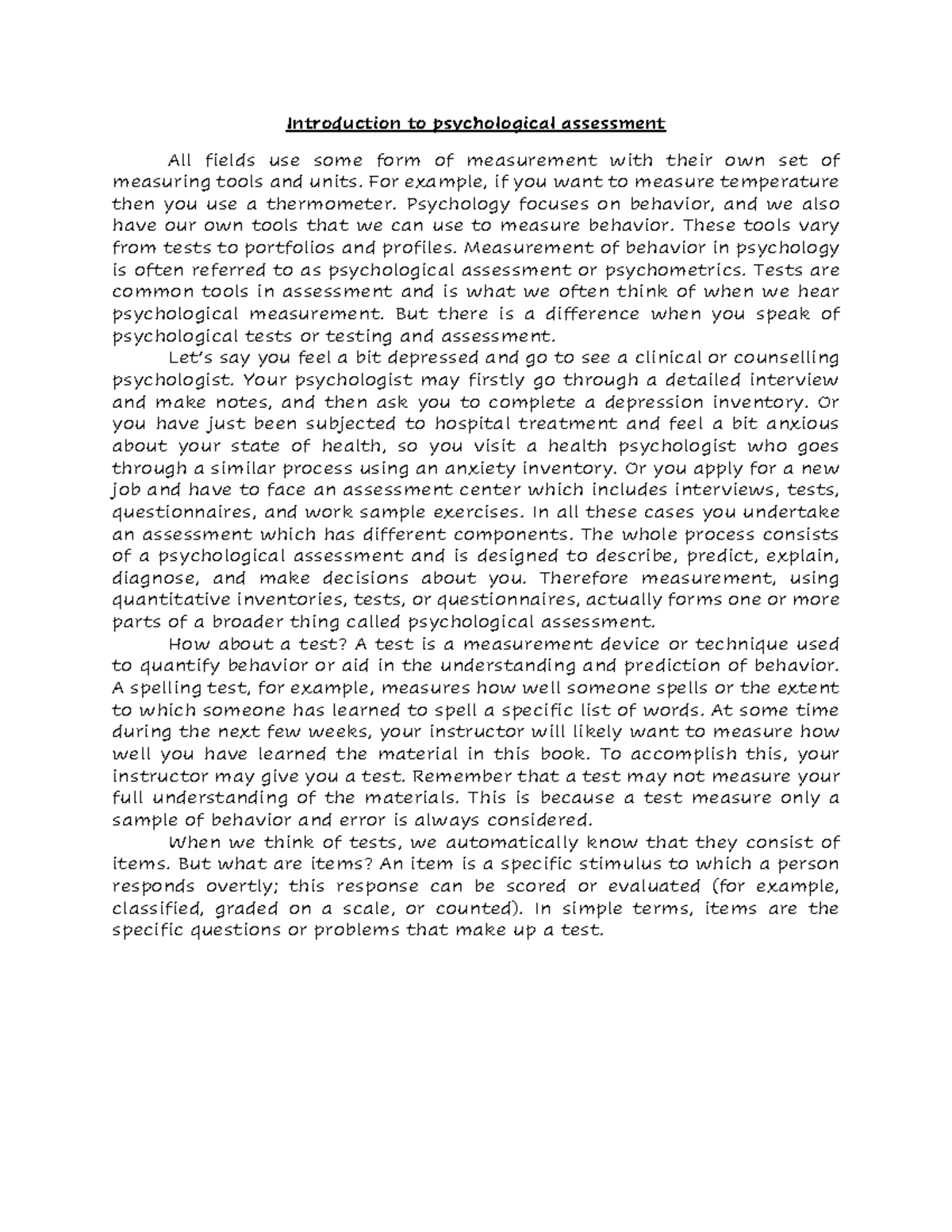 Module 1.1 - Testing vs assessment, Tools and History of assessment ...