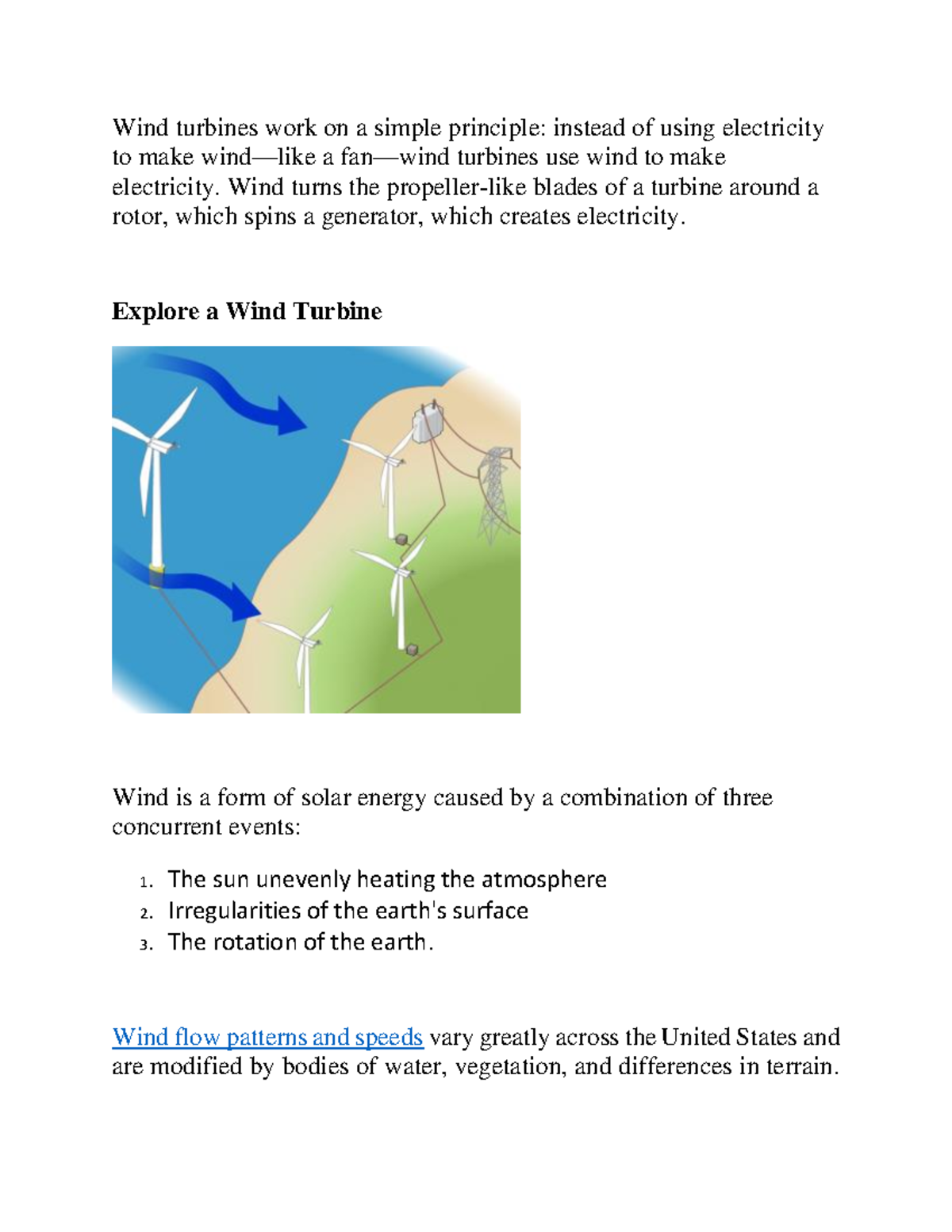 Module 3 - Wind Energy - Wind turbines work on a simple principle ...