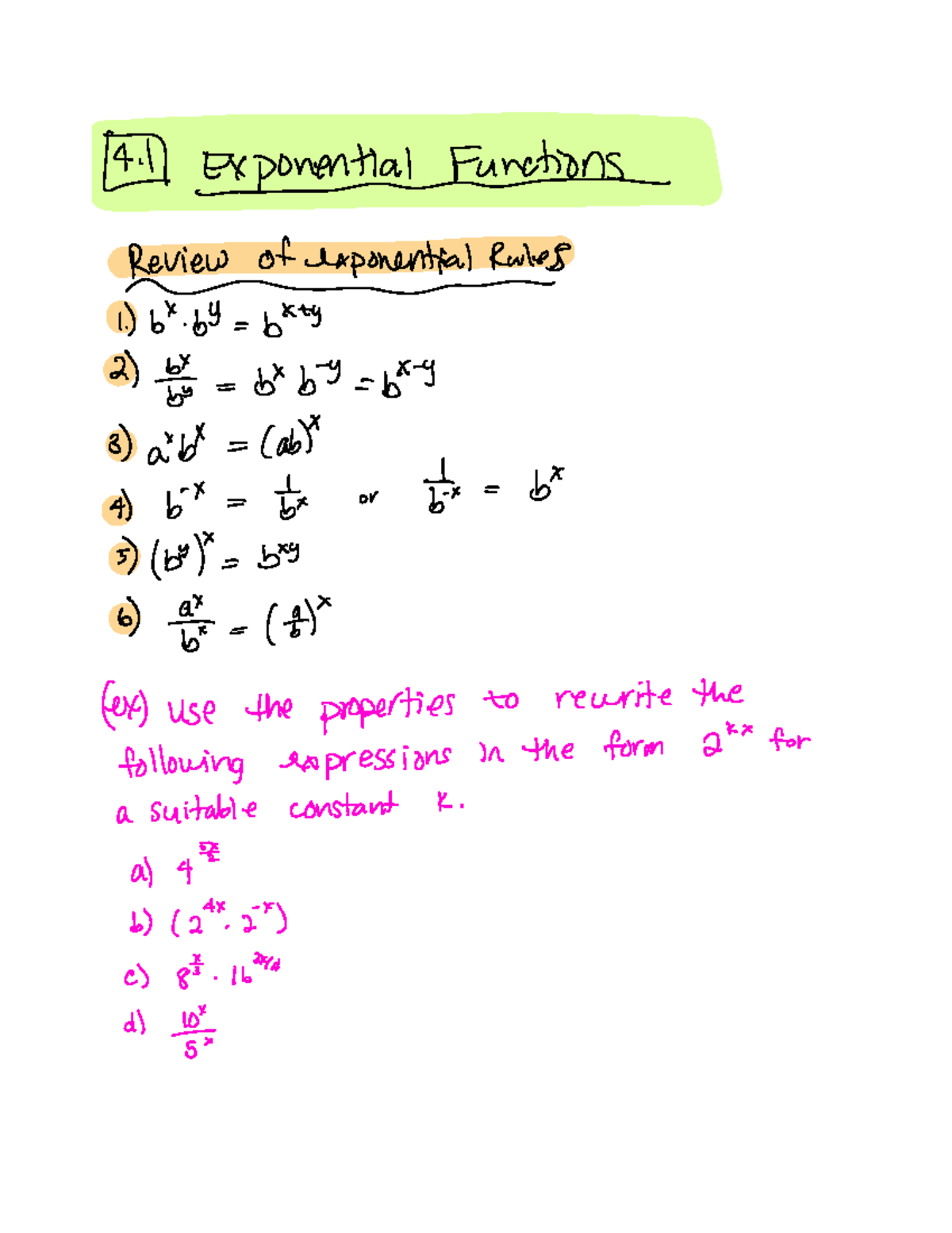 Math 121 section 4 - math - HI Exponentialfunctions Review of ...