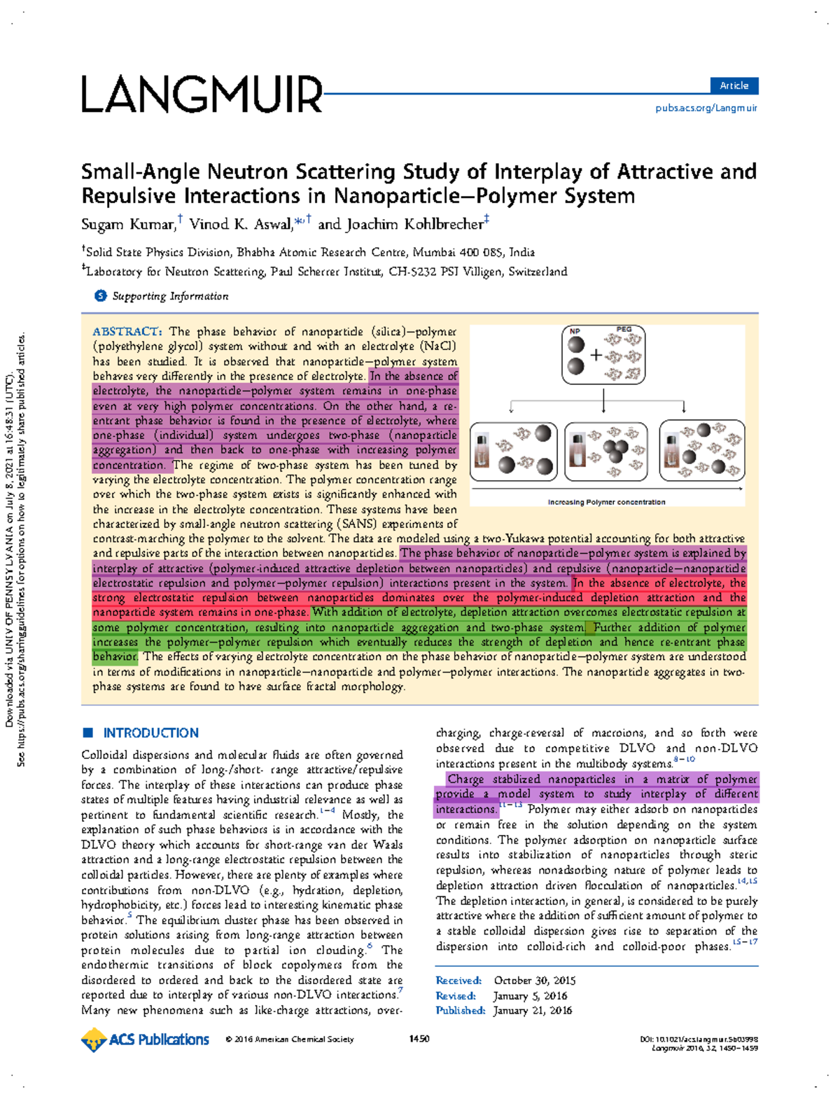 7:14 paper - nun - Small-Angle Neutron Scattering Study of Interplay of ...
