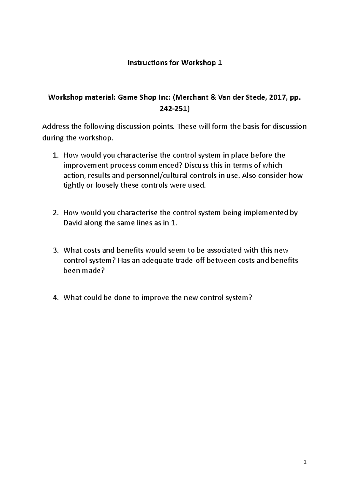 BMAN31040 1st workshop Instructions For Workshop 1 Workshop bman31040-1st-workshop-instructions-for-workshop-1-workshop