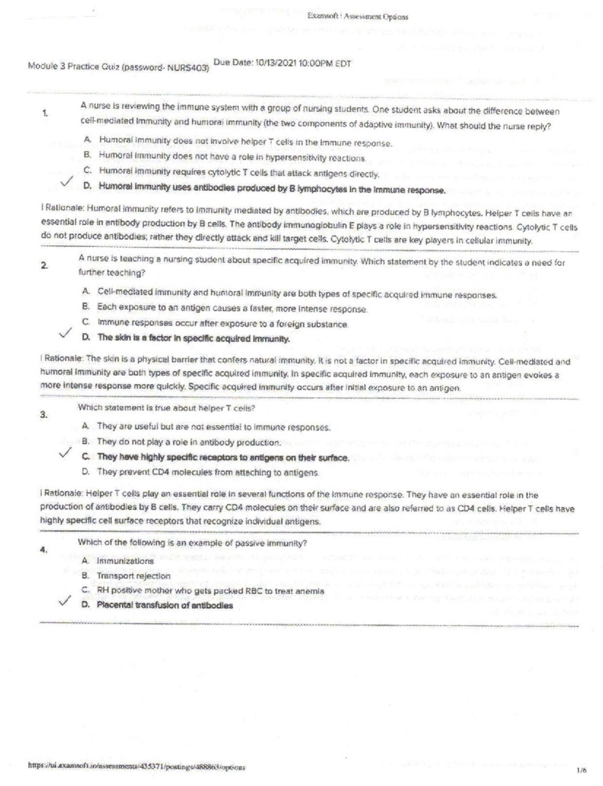 Module 3 Practice Quiz - NURS 403 - Studocu