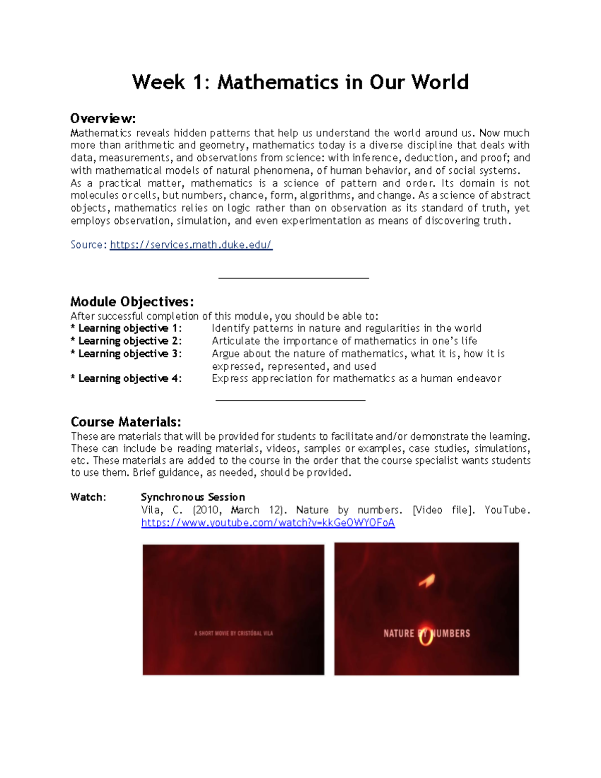 Module Week-1-students-Copy - Week 1: Mathematics in Our World Overview ...