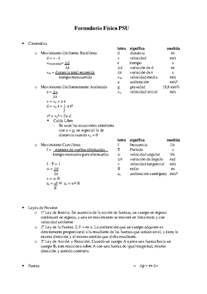 Fisica MCU - Formulario y conceptos - M o v i m i e n t o Circular ...