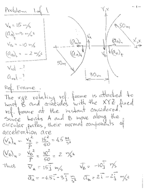 Practice question 4 Kinematics and Dynamics MECH 3482 - MECH 3482 Kinematics & Dynamics Fall ...