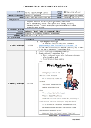 Teaching Guide Catch-up Friday Morning 6 - CATCH-UP FRIDAYS READING ...