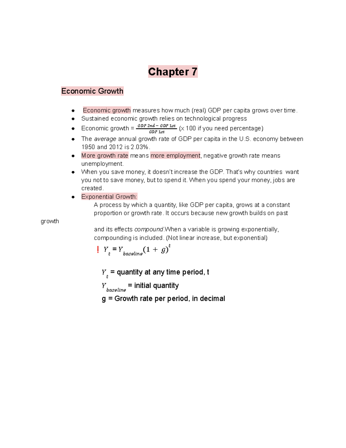 ECO 211 chapter 7 - Chapter 7 Economic Growth Economic growth measures ...