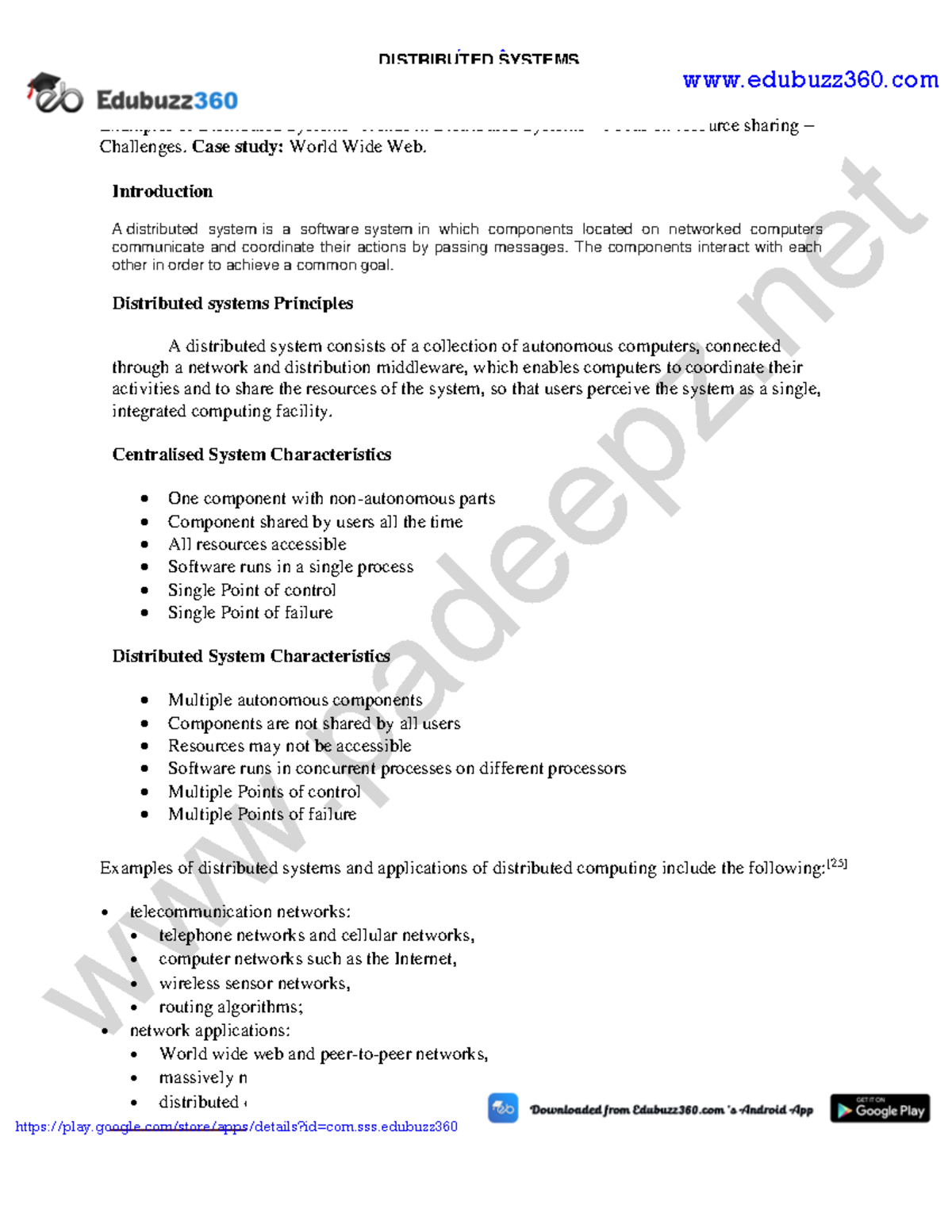 CS8603 Notes 002 edubuzz 360 - DISTRIBUTED SYSTEMS UNIT I INTRODUCTION ...