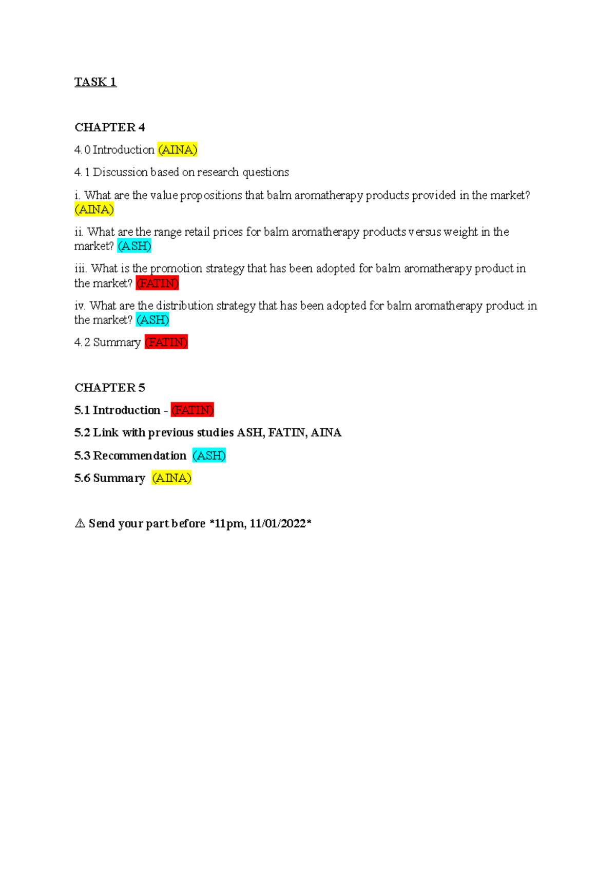 DUE DATE FOR EACH TASK - FUN FACT - TASK 1 CHAPTER 4 4 Introduction ...
