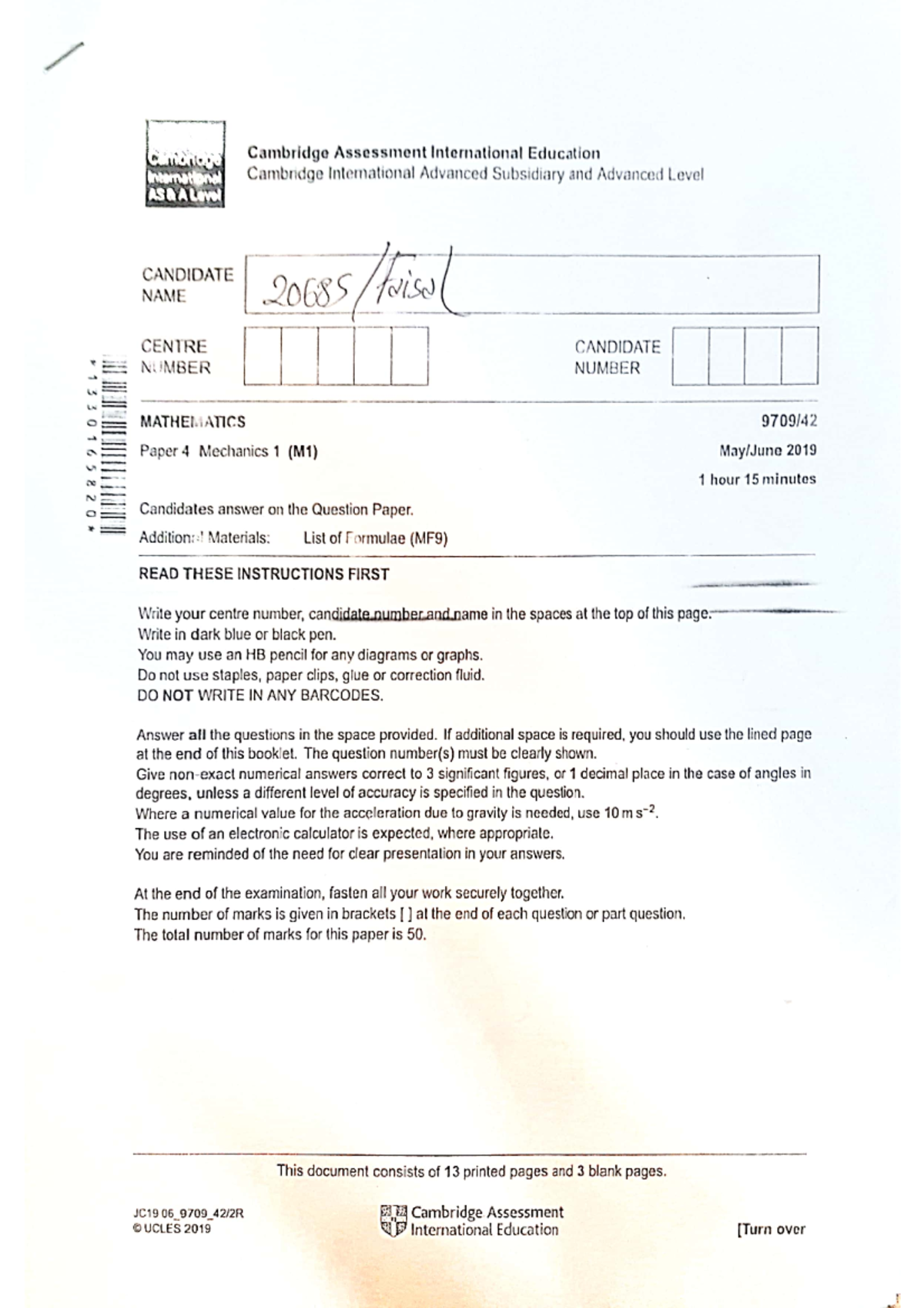 20685 Faisal 19s 42 - Practicing the correct material before exams is ...