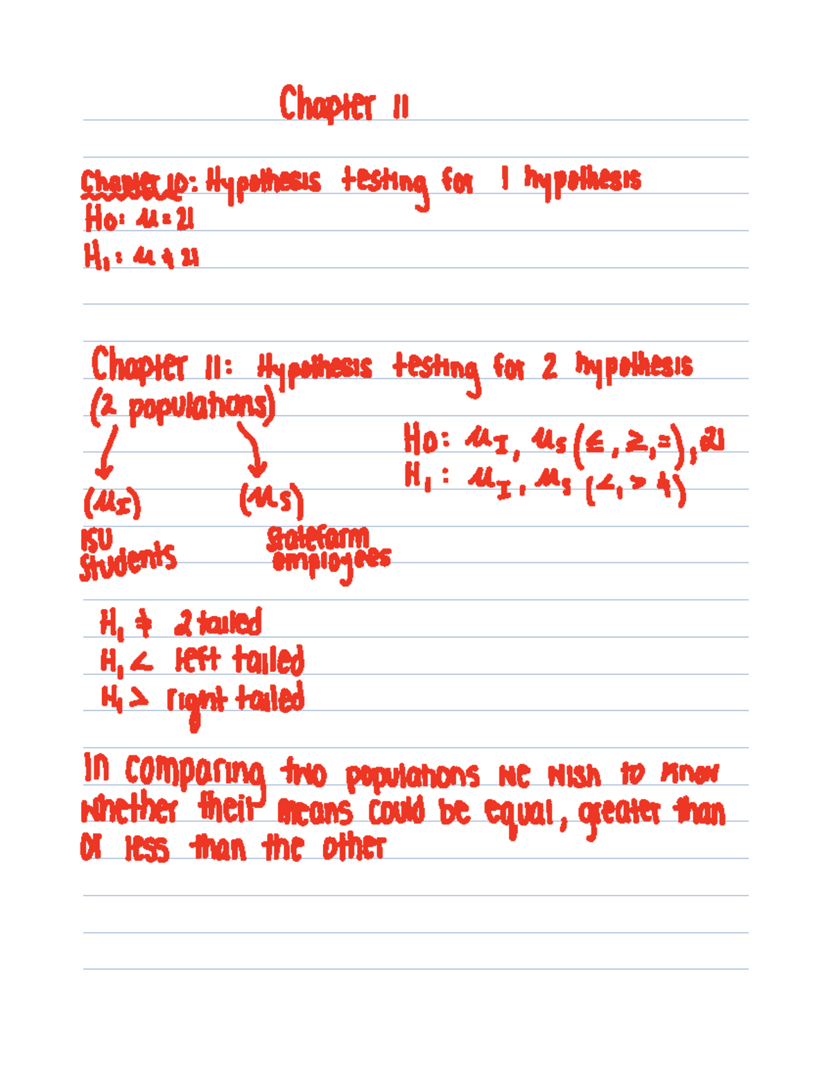 Lect. 13 - Chapter 11, Hypothesis testing for two populations. These ...