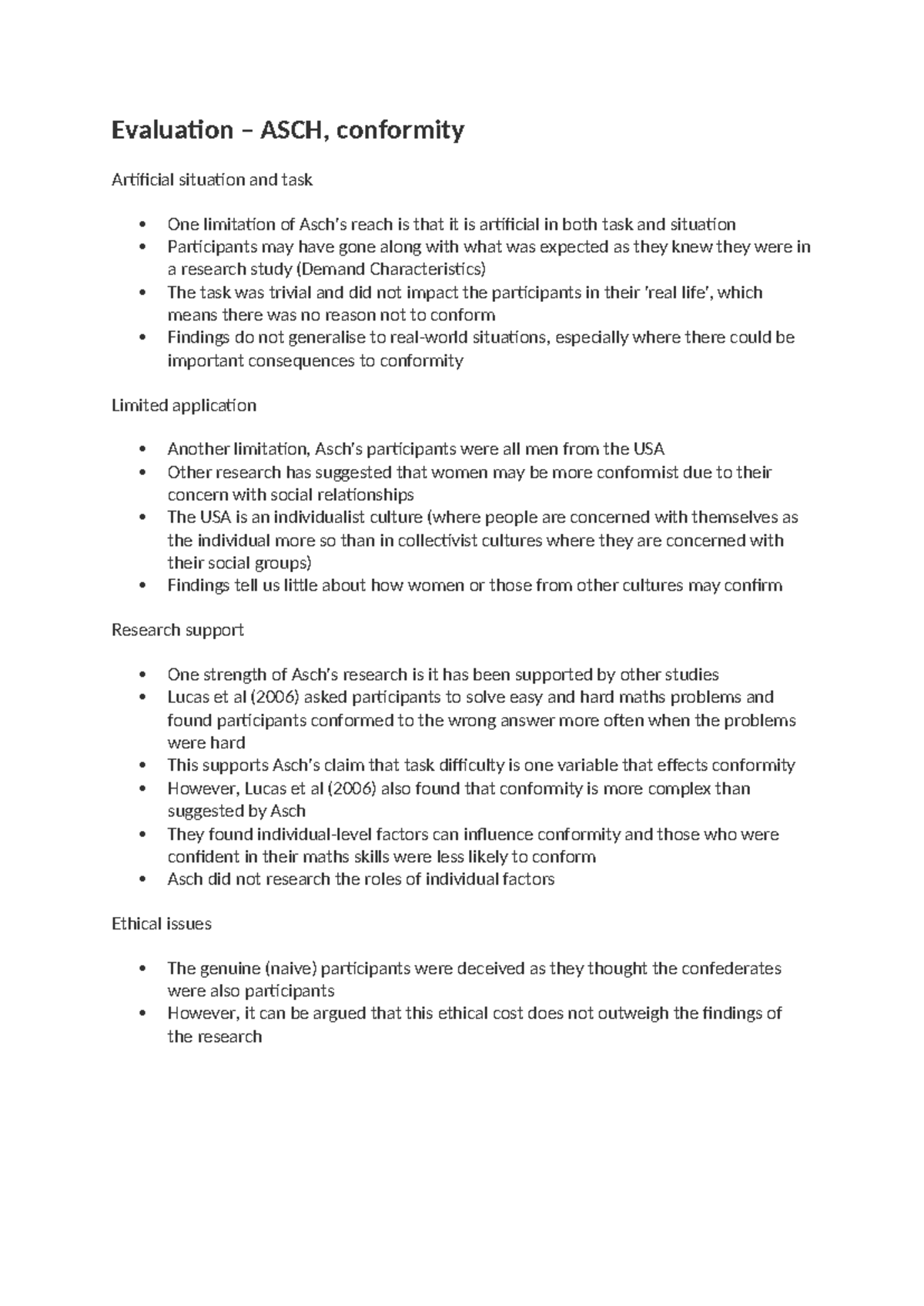 Social influence evaluation - Evaluation – ASCH, conformity Artificial ...