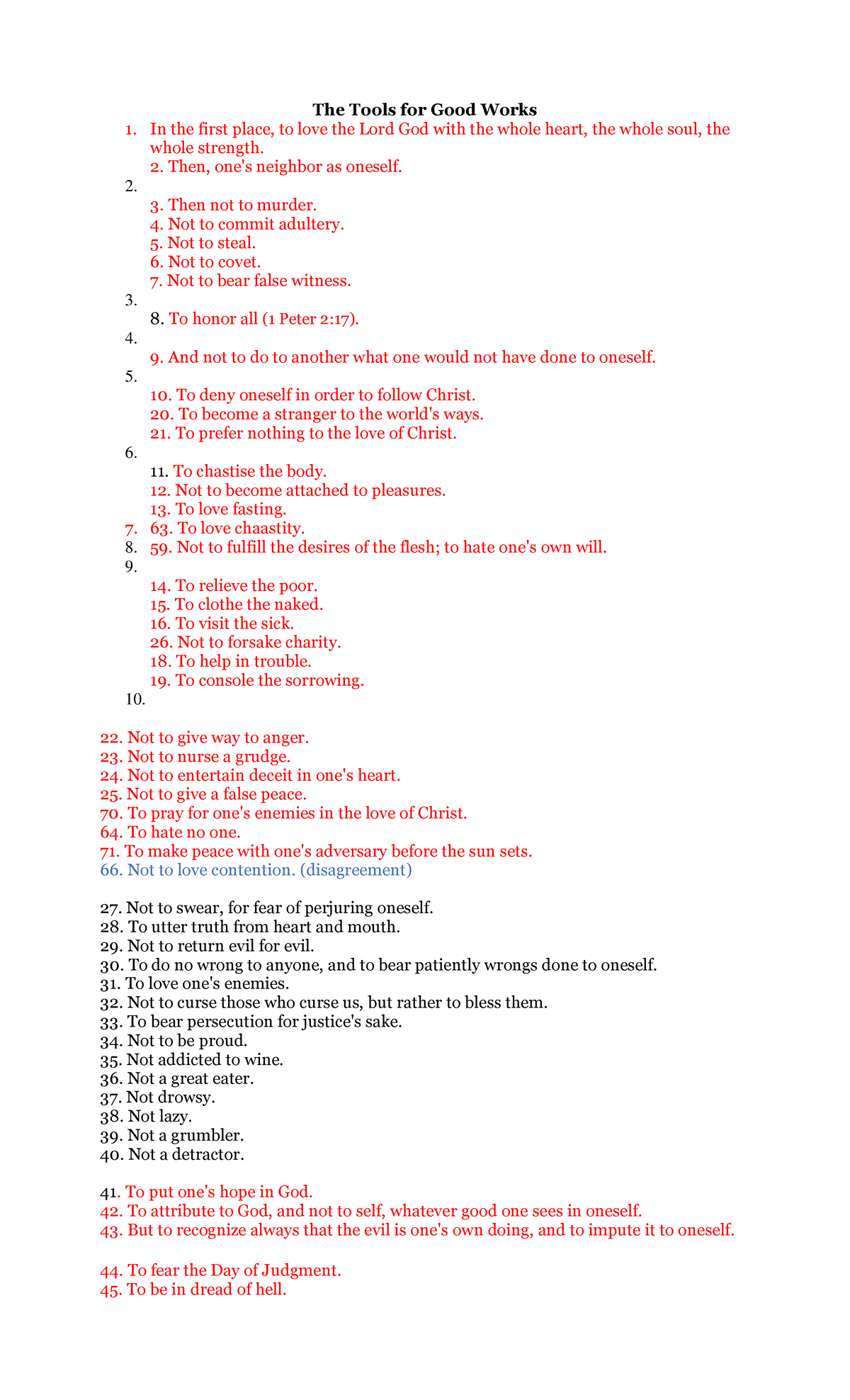 Tools for Good Works - The Tools for Good Works In the first place, to ...