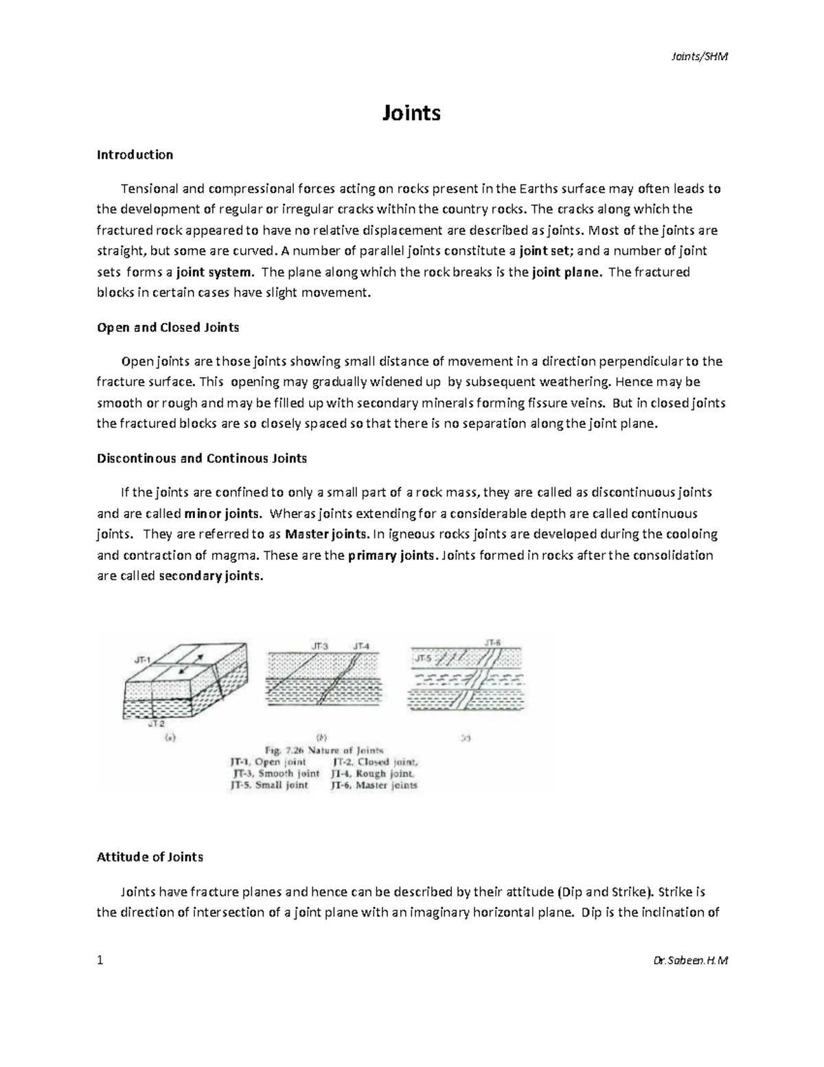 Joints - Geology, petrology, unconformity - Joints Introduction ...