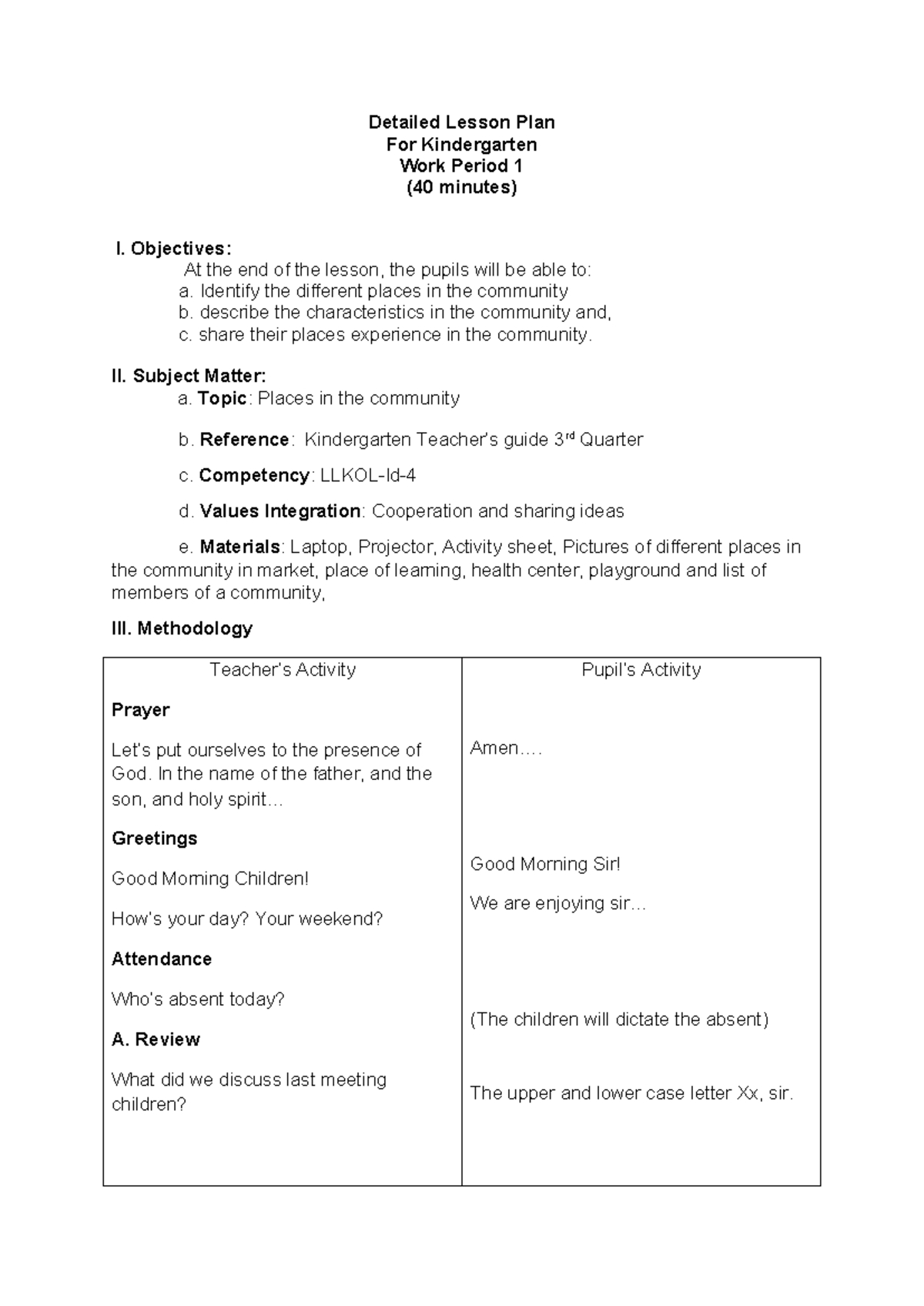 Kinder 2 - share - Detailed Lesson Plan For Kindergarten Work Period 1 ...
