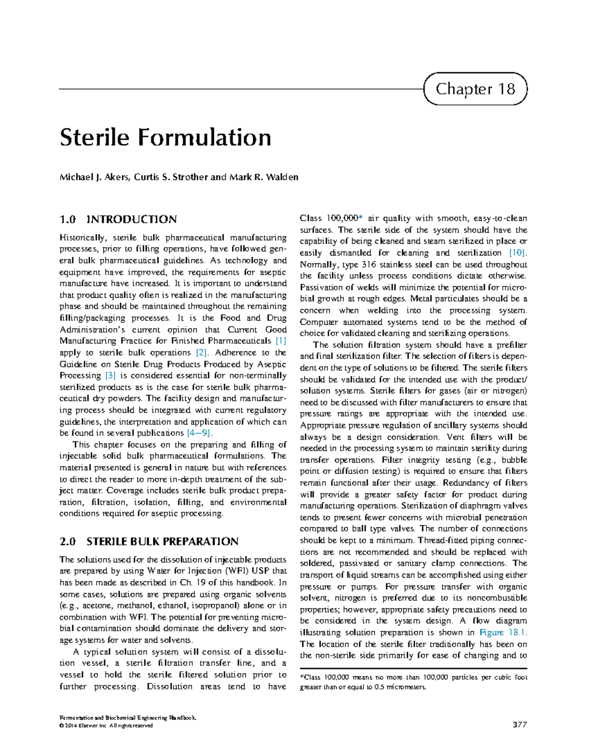 Sterile Formulation - Sterility explained - Chapter 18 Sterile ...