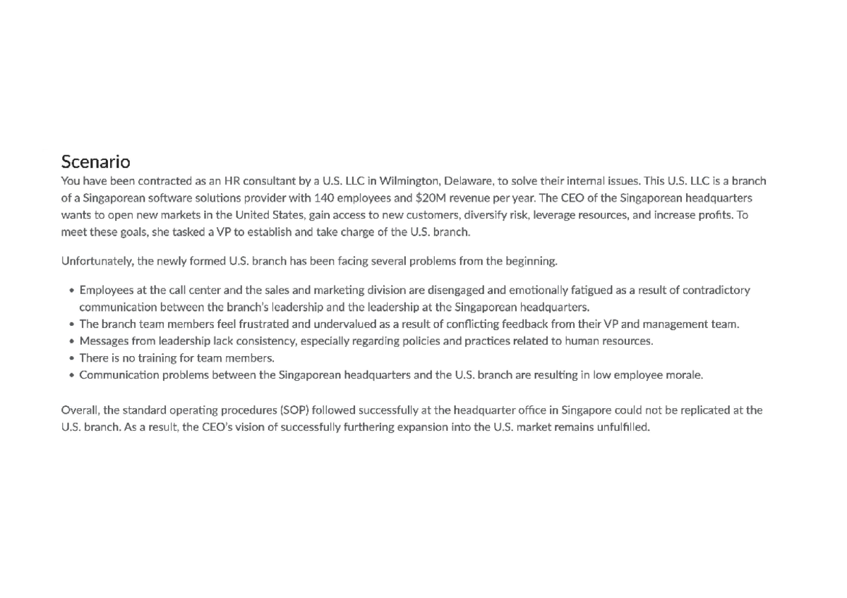 Screenshot 20240814 at9 - Scenario You have been contracted as an HR ...