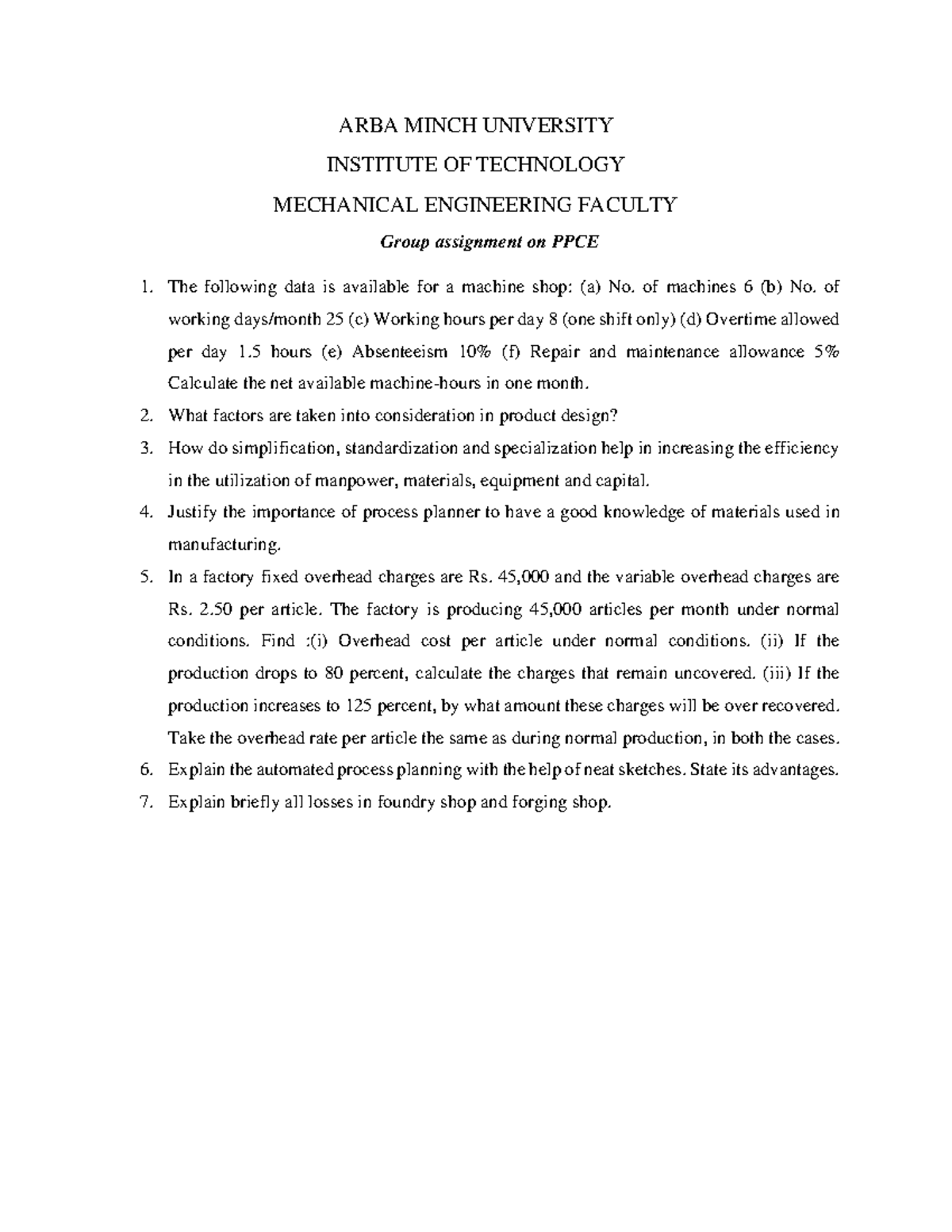 Assignment on pppc-1 - ghb fytrrrrrrrrrrr gbvvvv - ARBA MINCH ...