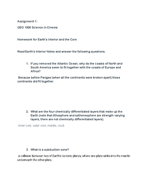 Geo 1000 1:17 - Professor sanctioned notes with detailed explainations ...