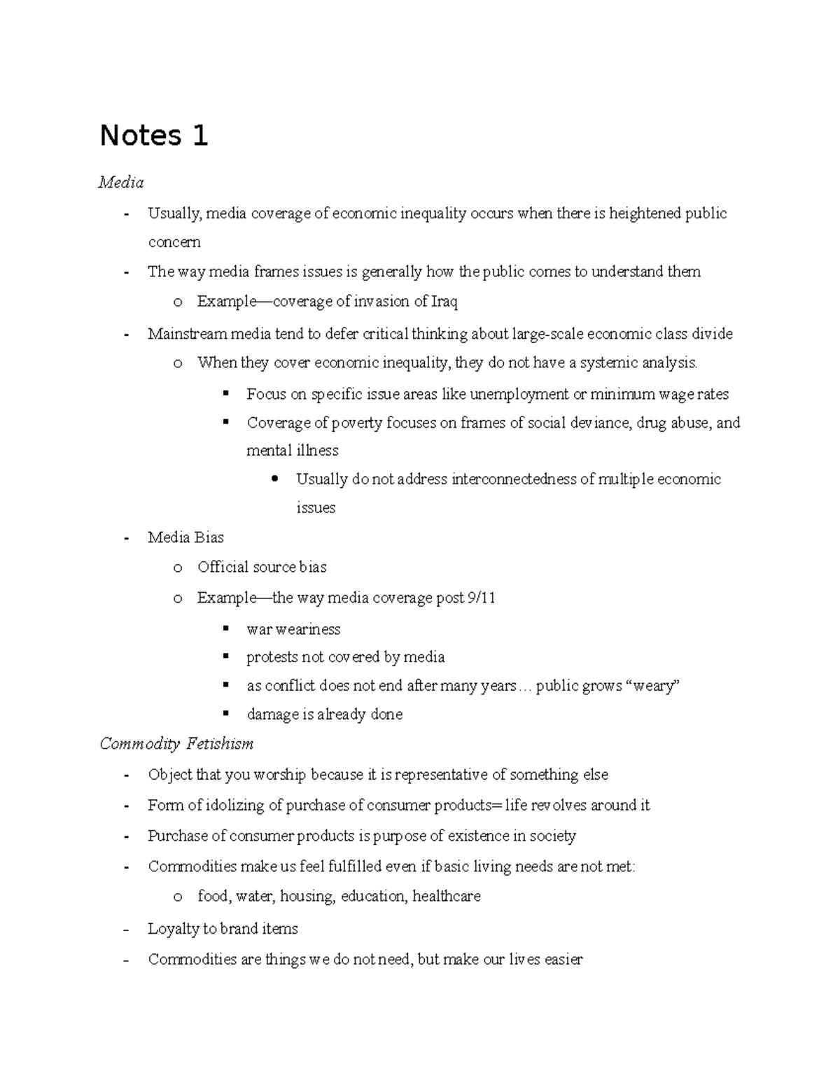 PSC 201 Media and Commodity Notes - Notes 1 Media Usually, media ...