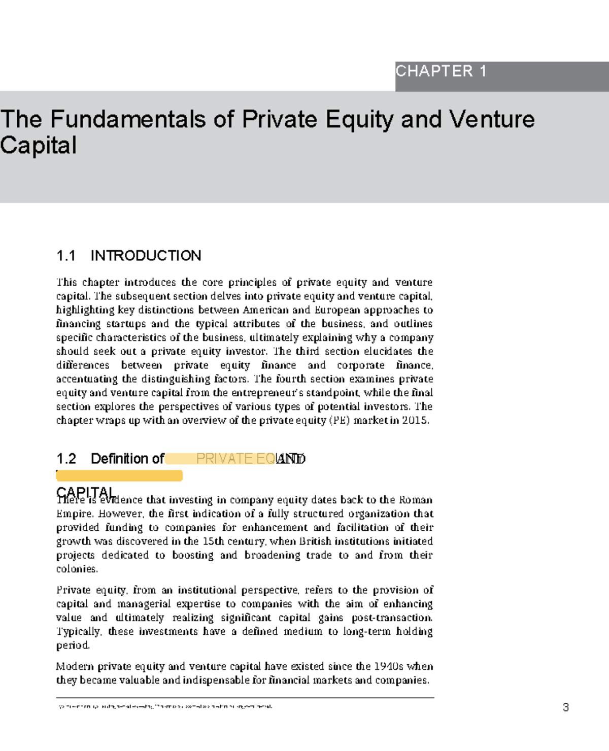 Chap1 english translated - PRIVATE EQUITY 1 INTRODUCTION This chapter ...