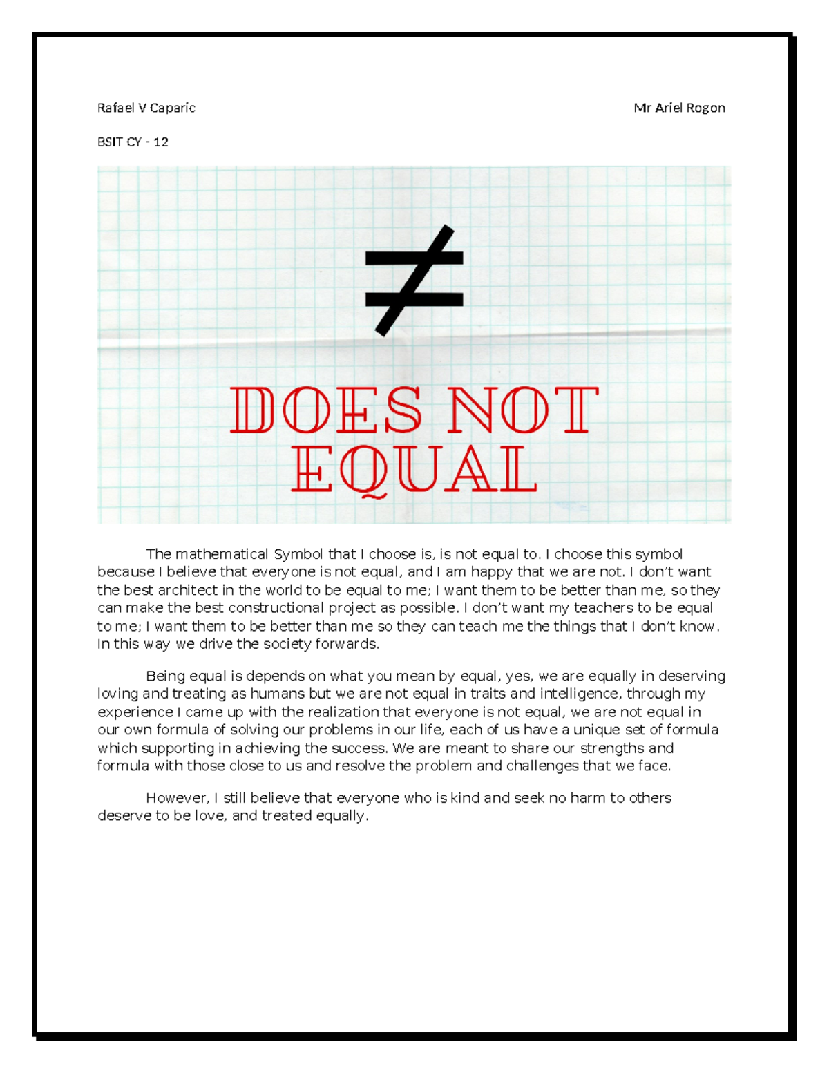 Mathesymbol - trytrytry - Rafael V Caparic Mr Ariel Rogon BSIT CY - 12 ...