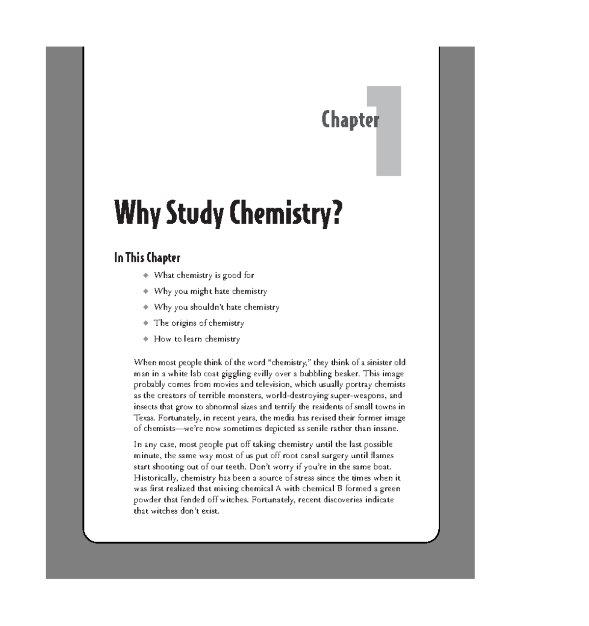 Chemistry help - 1 Why Study Chemistry? In This Chapter What chemistry ...