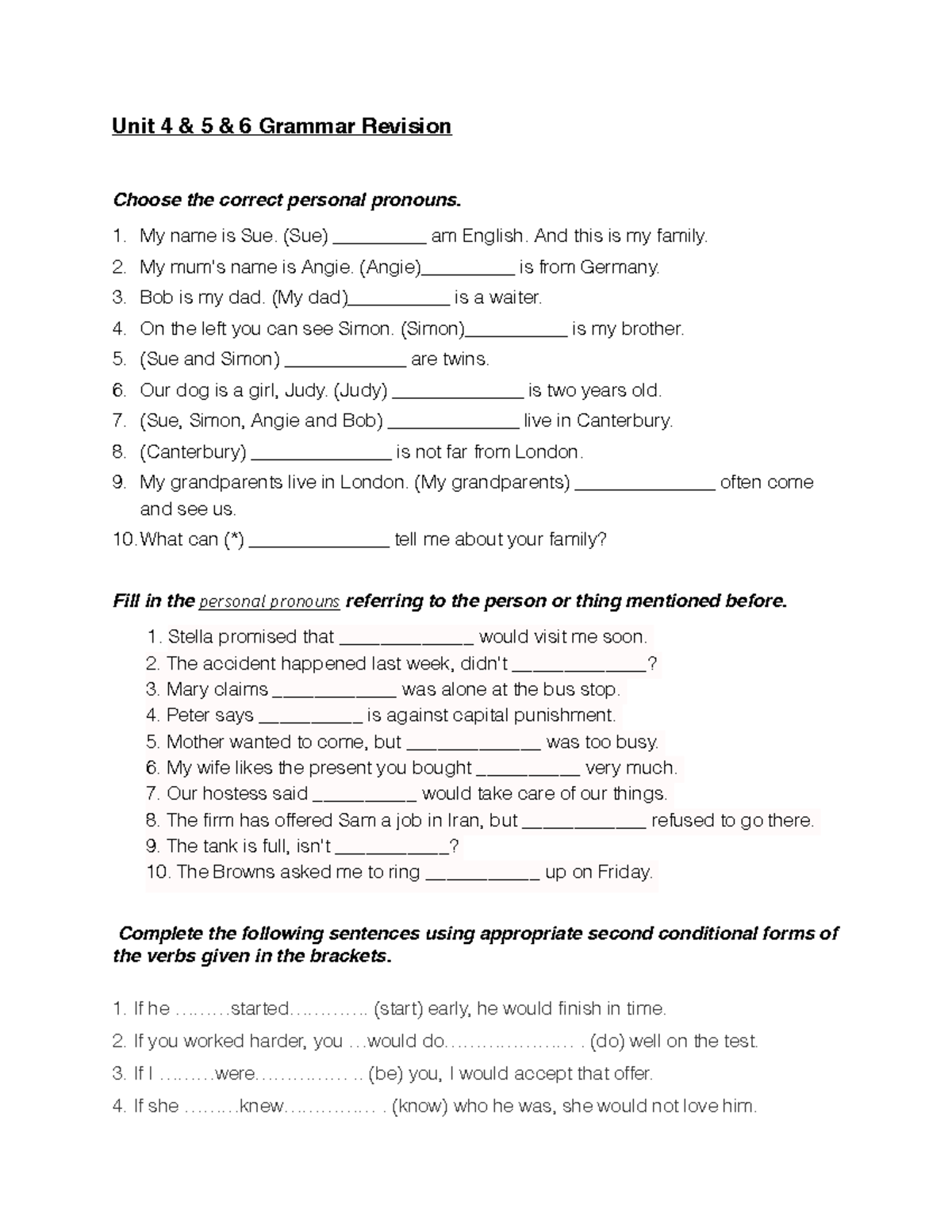 EAP units 4 5 6 grammar - Unit 4 & 5 & 6 Grammar Revision Choose the correct personal - Studocu