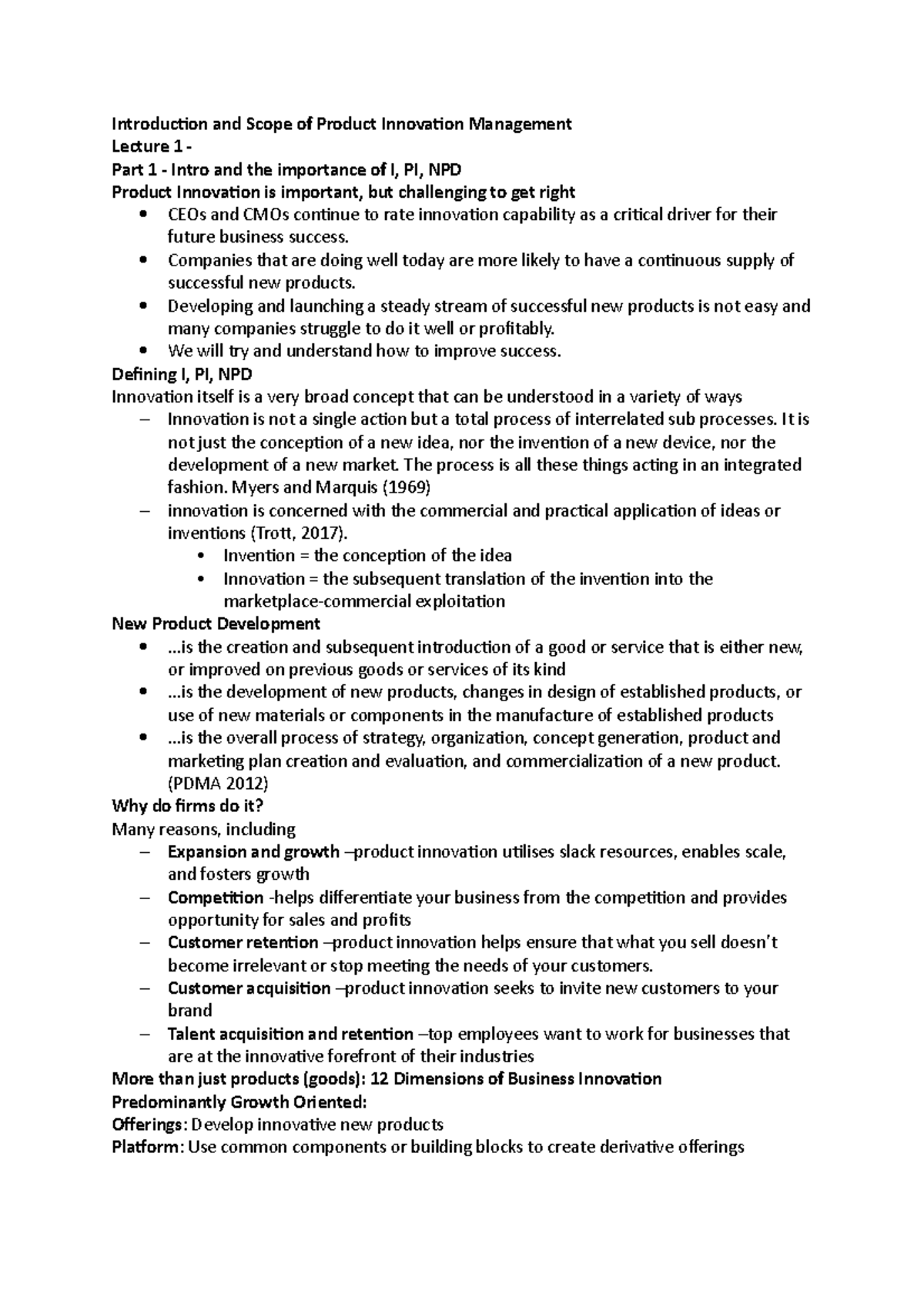 Product Innovation Lecture - Introduction and Scope of Product ...