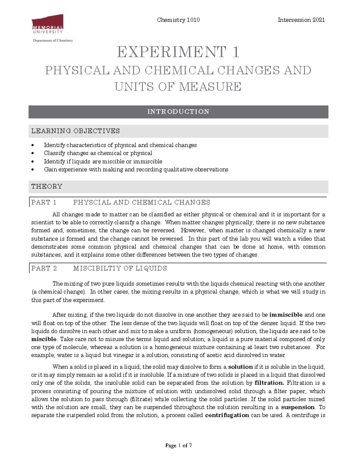 report anwser for Chem 1010 virsual lab 1, 75% correct - Chemistry 10 10 Intersession 2021 - Studocu