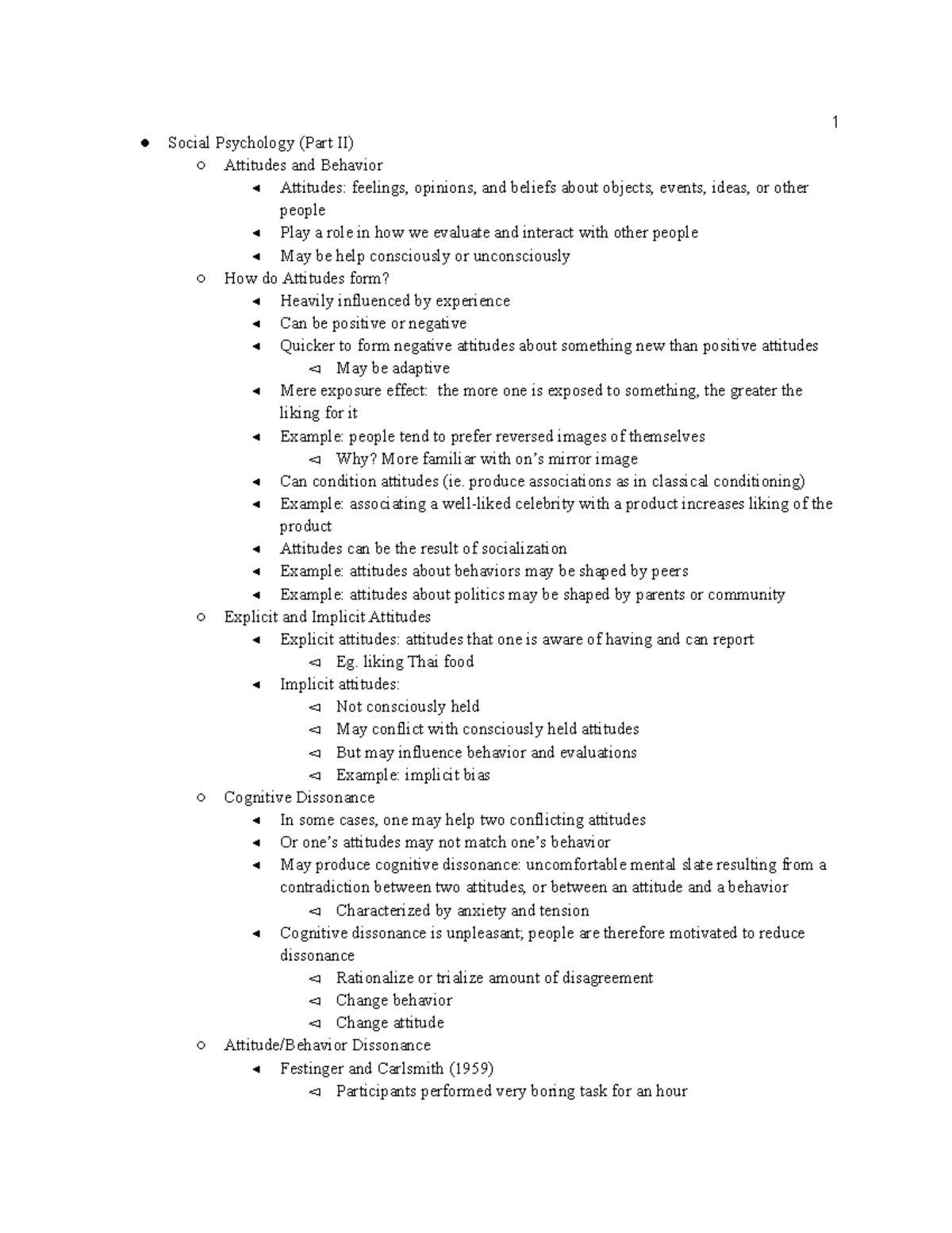 PSYC 2010 Exam 4 -2 - Exam 4 - Social Psychology (Part II) Attitudes ...
