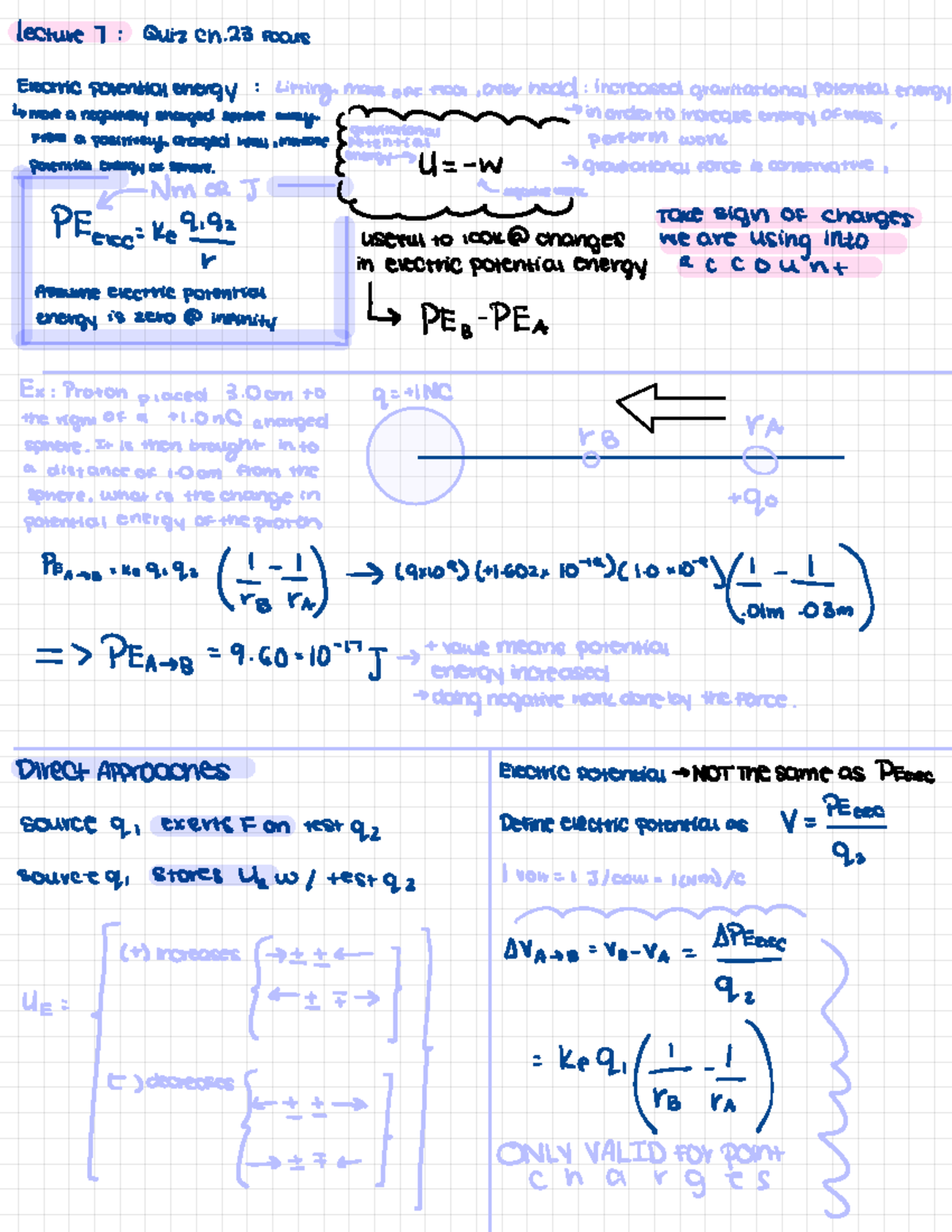 Physics 2B Lecture Notes - Lecture 7:Quiz ch focus Electric ...
