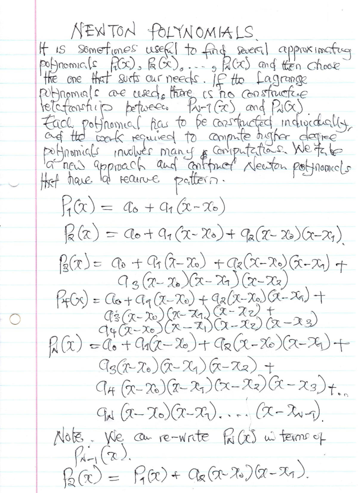 PHY 3032 Chapter 18E - Newton Polynomials - Introductory Physics - Studocu