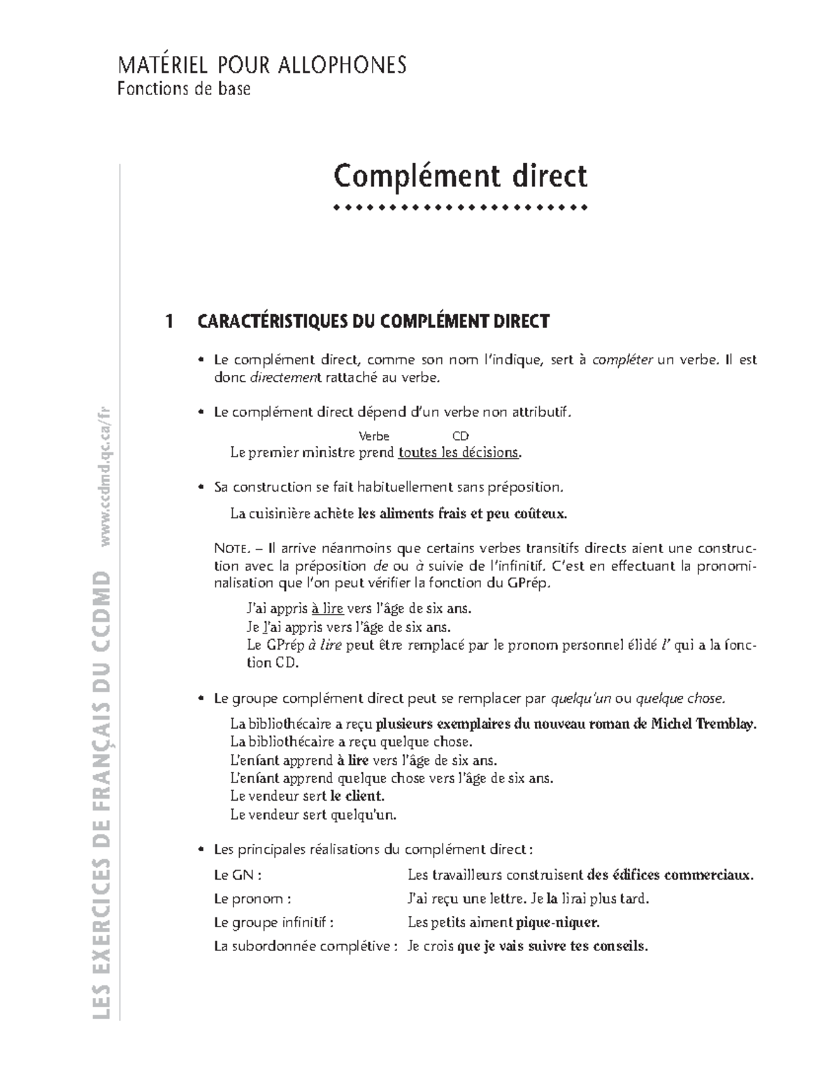 Complement direct - DIRECT 1 ccdmd.qc/fr Complément - Studocu