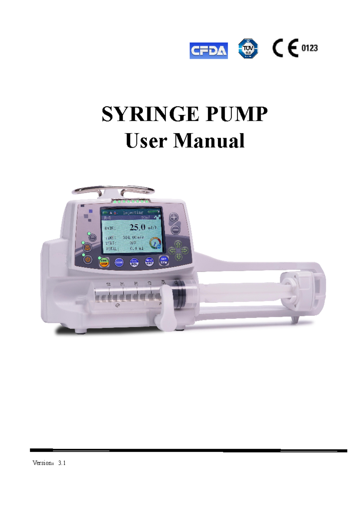User Manual of WIT-301 syringe pump - SYRINGE PUMP User Manual Version：3. CONTENTS ####### - Studocu