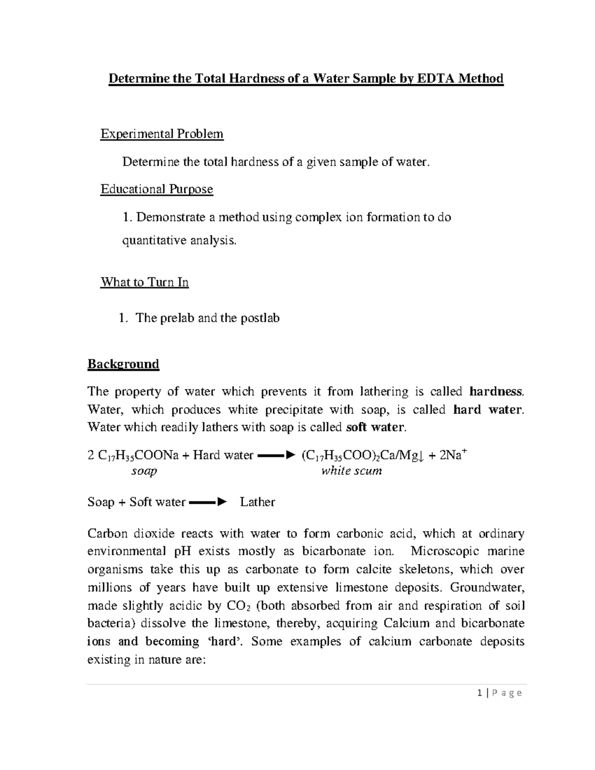 Hardness of water by EDTA method-2 - Determine the Total Hardness of a ...