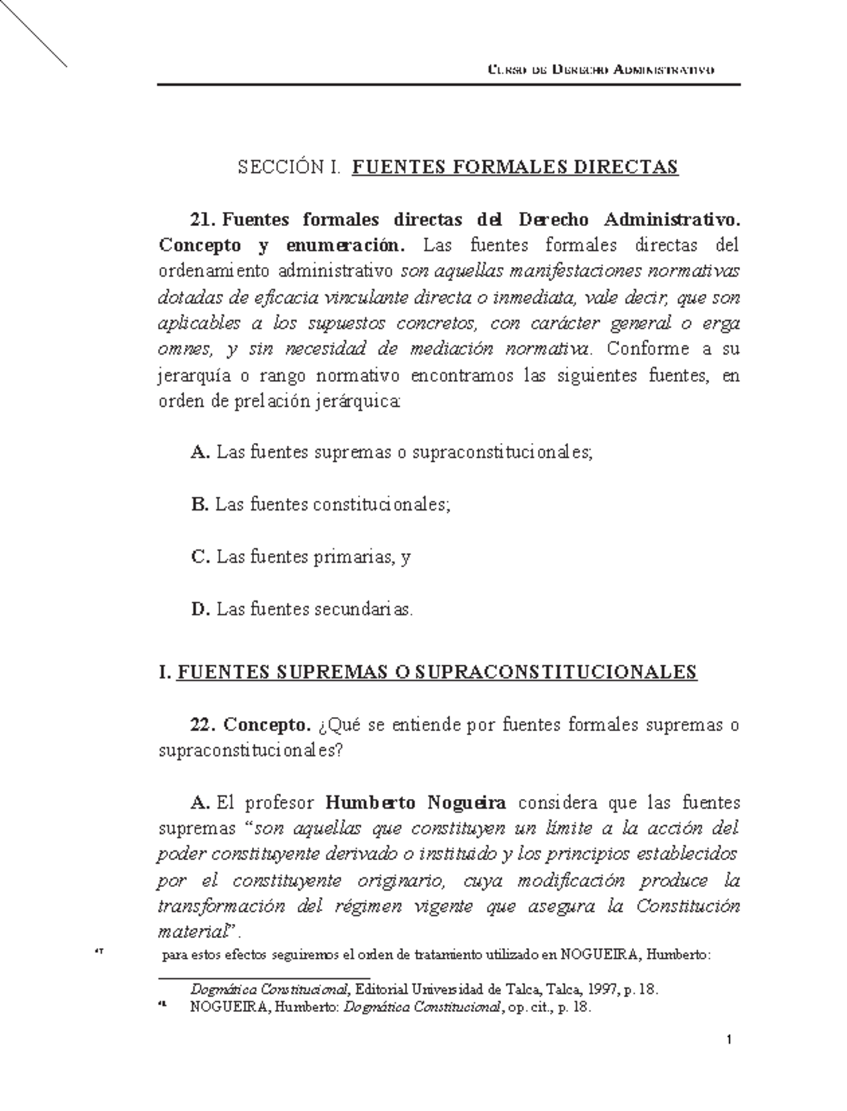 Fuentes Formales Directas WORD - C URSO DE D ERECHO A DMINISTRATIVO ...