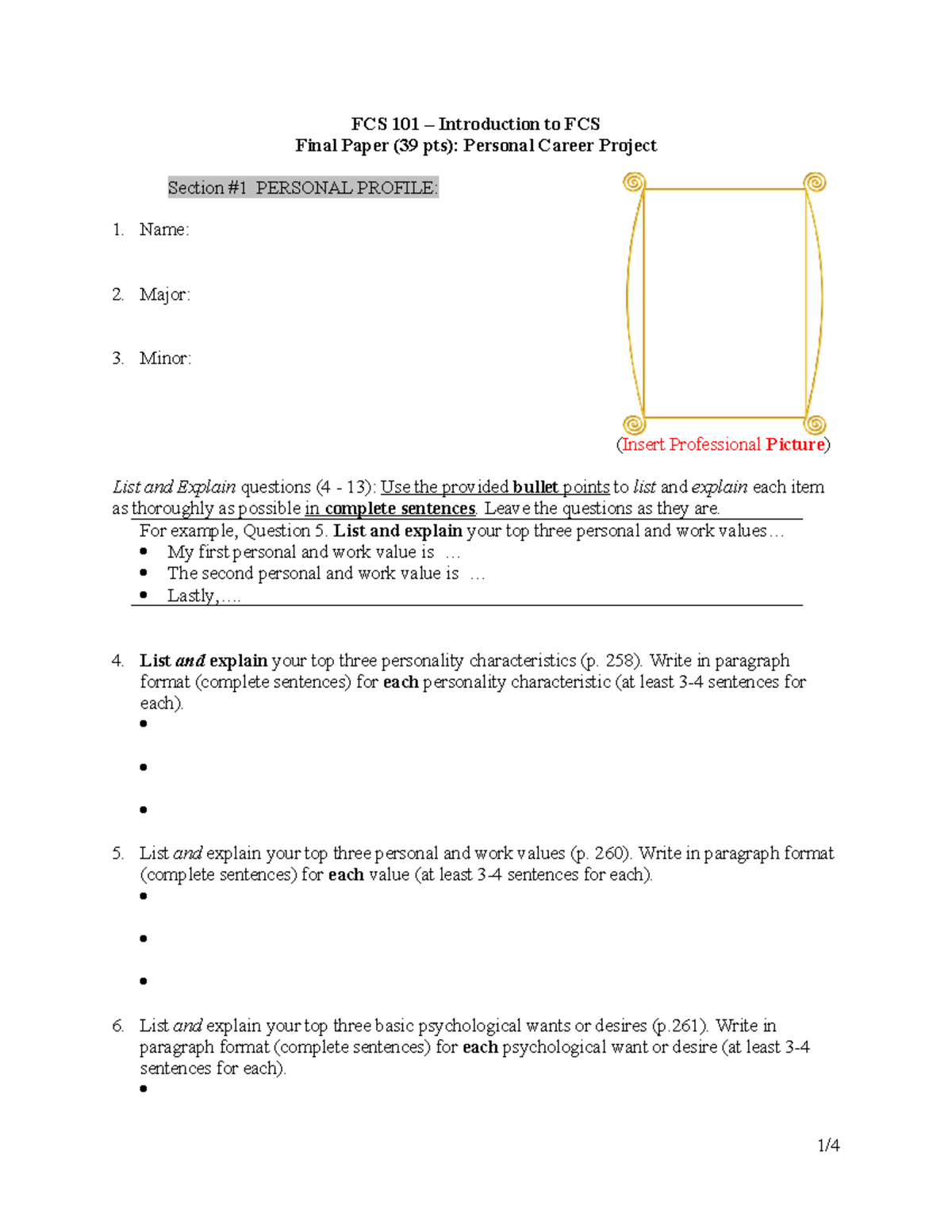 Attachment 1 (50) - FCS 101 – Introduction to FCS Final Paper (39 pts ...