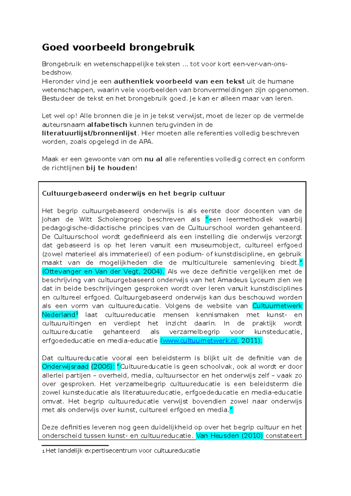 Goed voorbeeld brongebruik - Goed voorbeeld brongebruik Brongebruik en ...