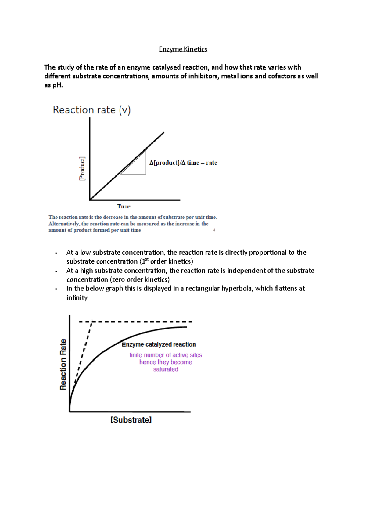 Enzyme Kinetics - Enzyme Kinetics The study of the rate of an enzyme ...