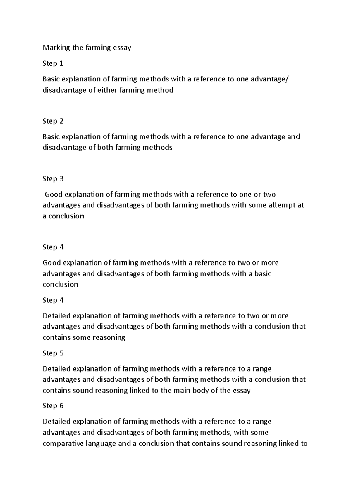 Marking the farming essay fsgfsg dfsgafg das - Marking the farming ...