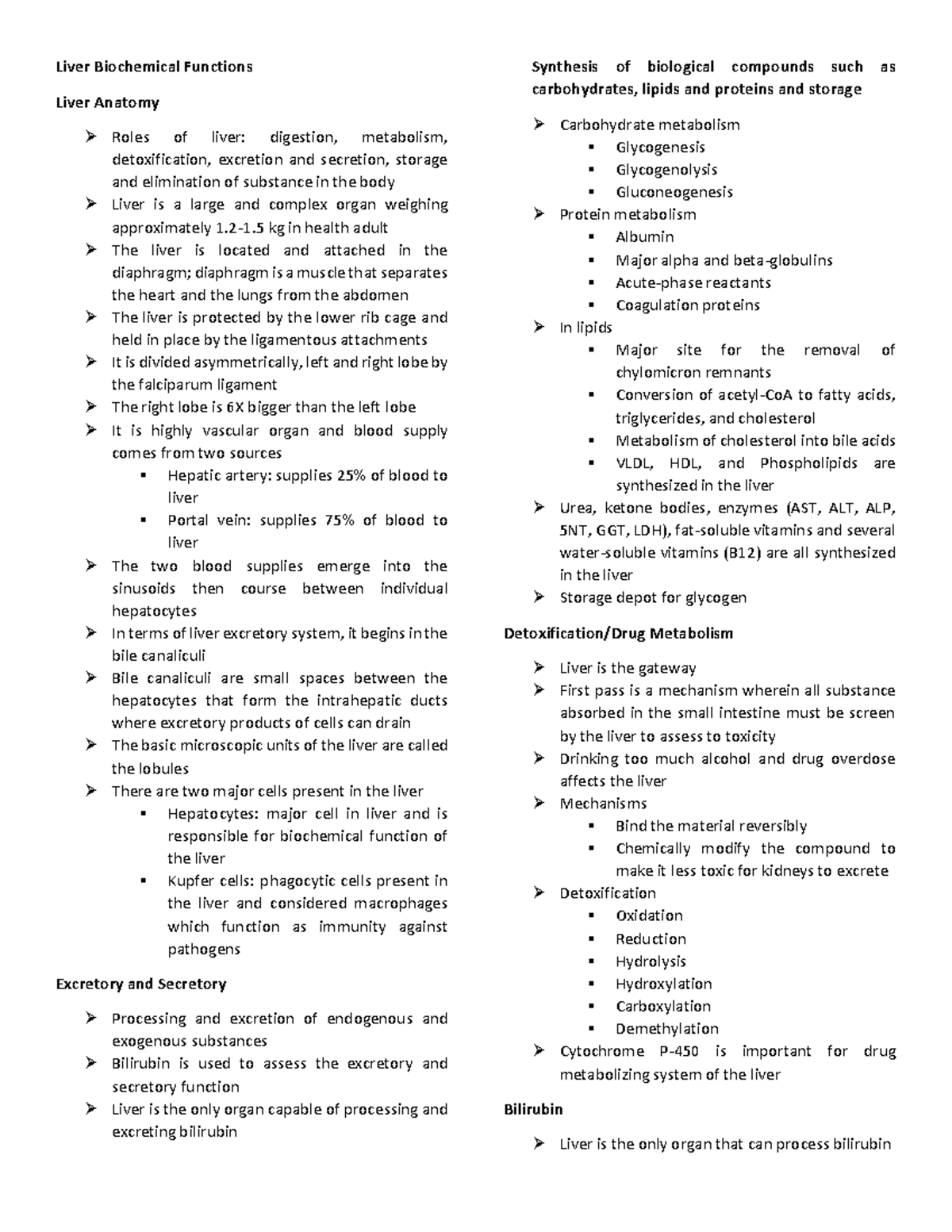 Liver Biochemical Function (Transcribed) - Liver Biochemical Functions ...